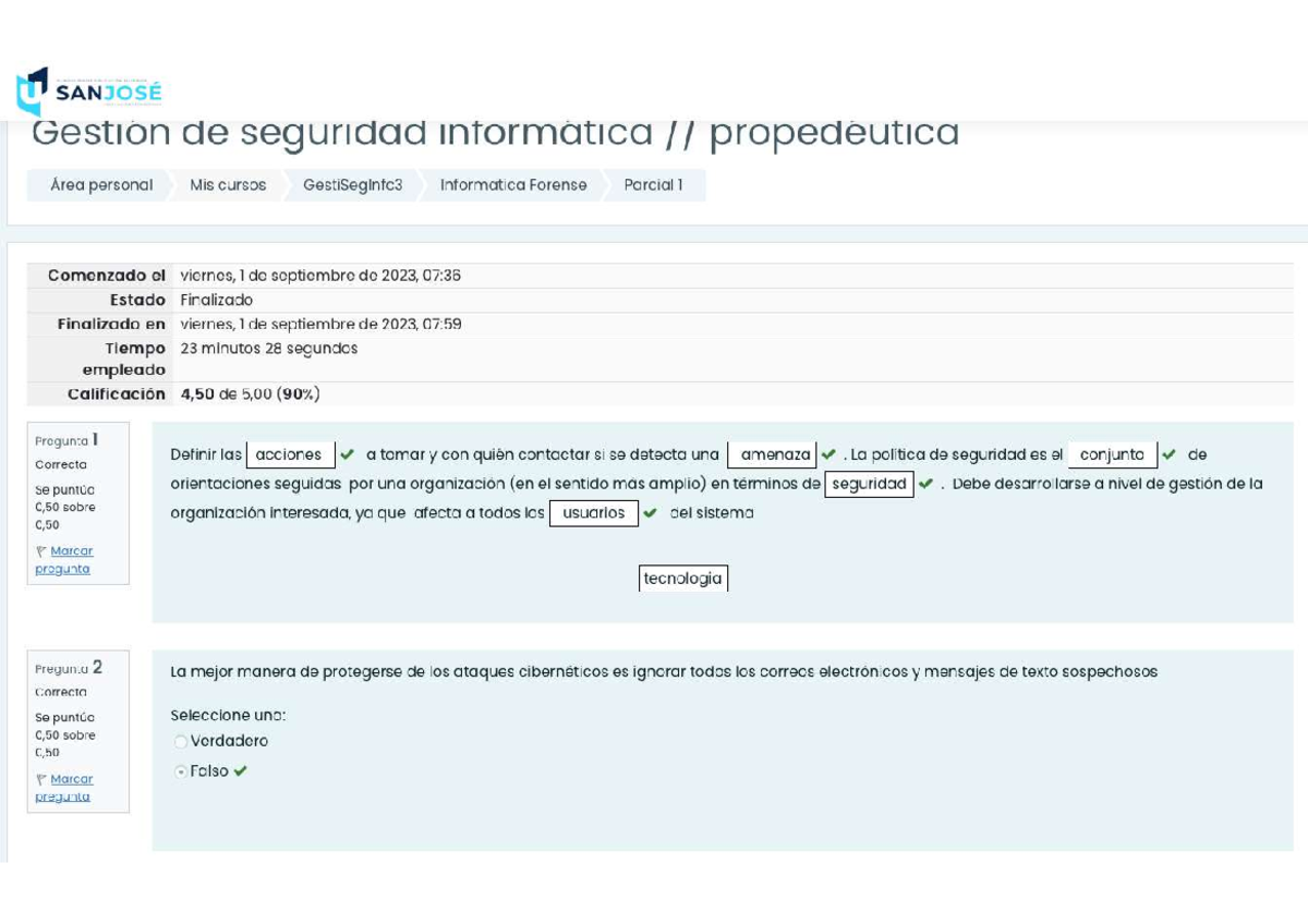 GSI NOTA 4 50 - 123 - Seguridad de sistemas informáticos - Studocu
