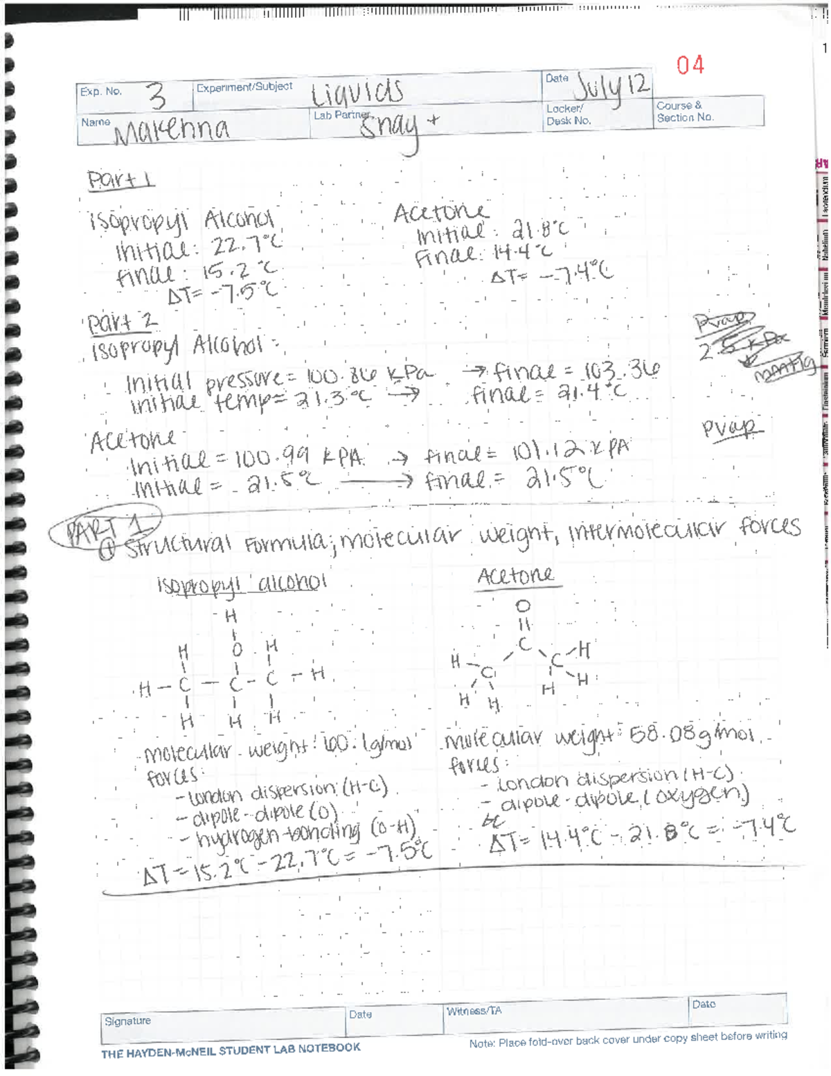 Liquids Lab - CHEM 1412 - Studocu