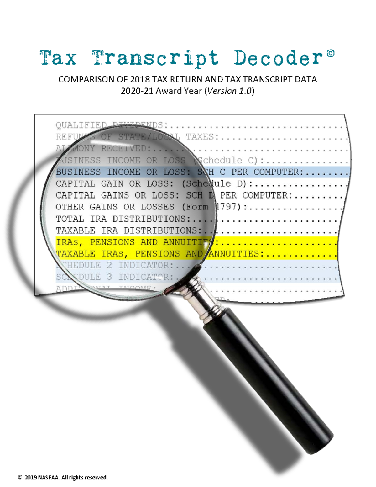 2020-21 Tax Transcript Decoder - Tax Transcript Decoder© COMPARISON OF ...