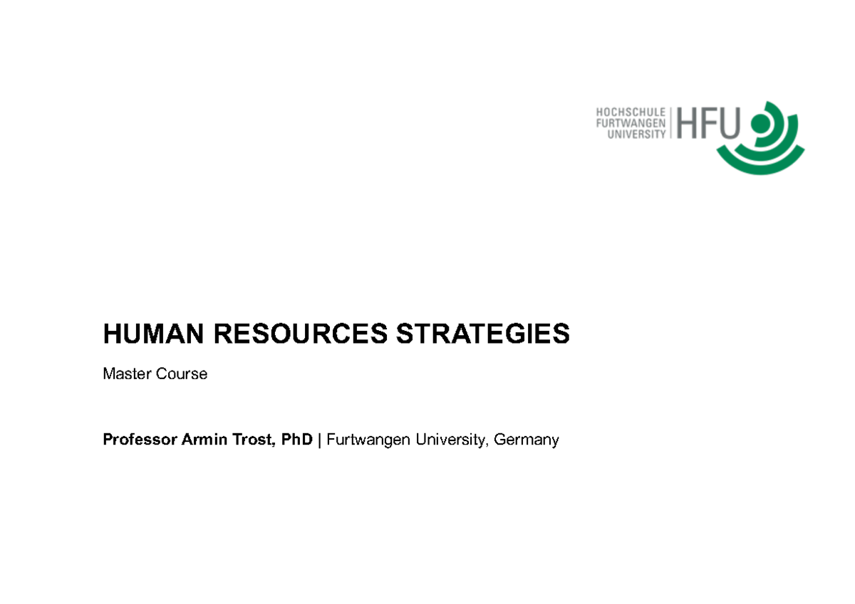 Human- Resources- Strategies - HUMAN RESOURCES STRATEGIES Professor ...