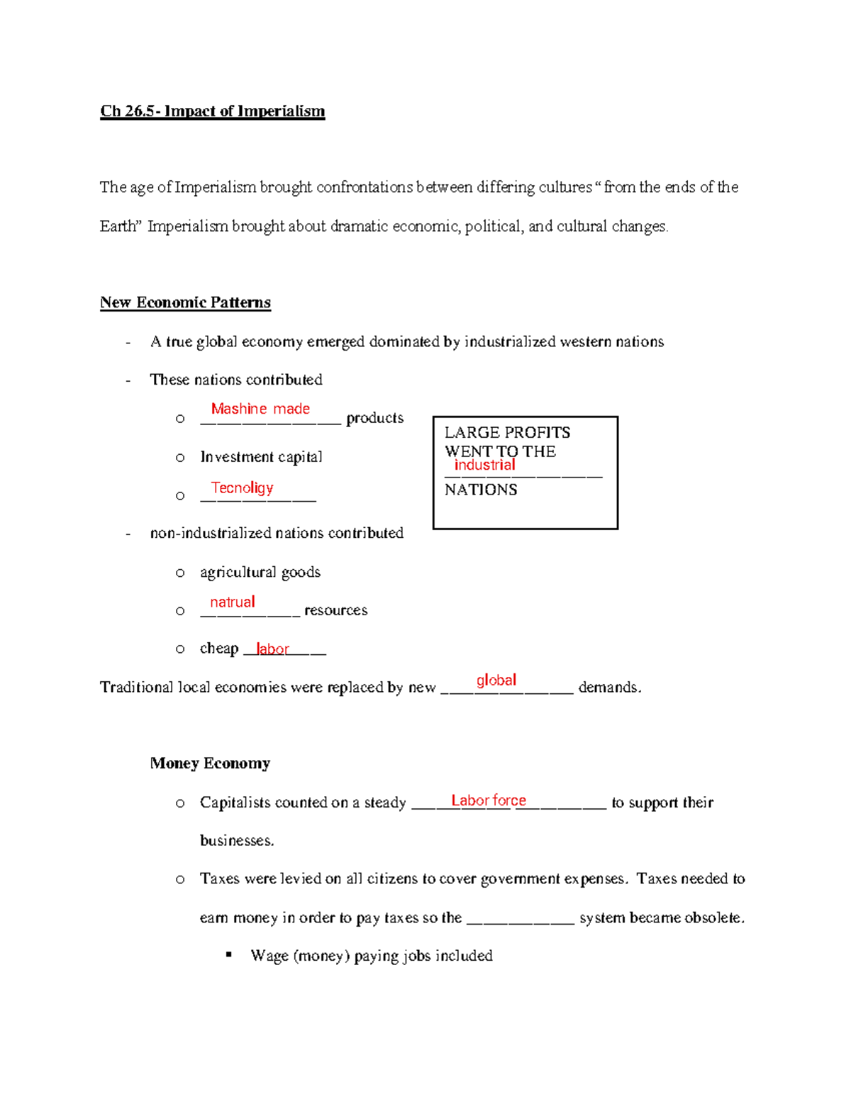 Kami Export - 26.5 outline notes - Ch 26- Impact of Imperialism The age ...
