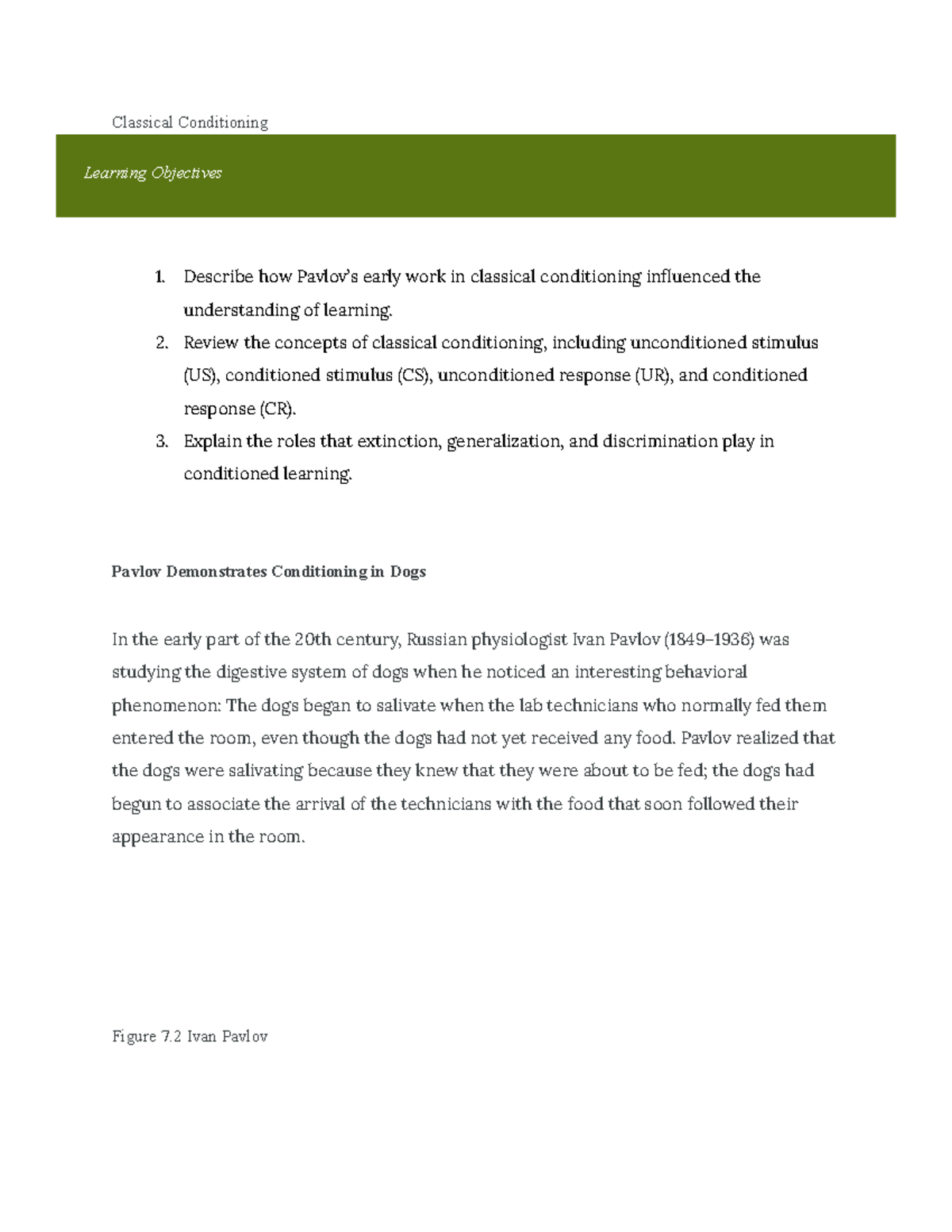 Classical Conditioning - Review the concepts of classical conditioning ...