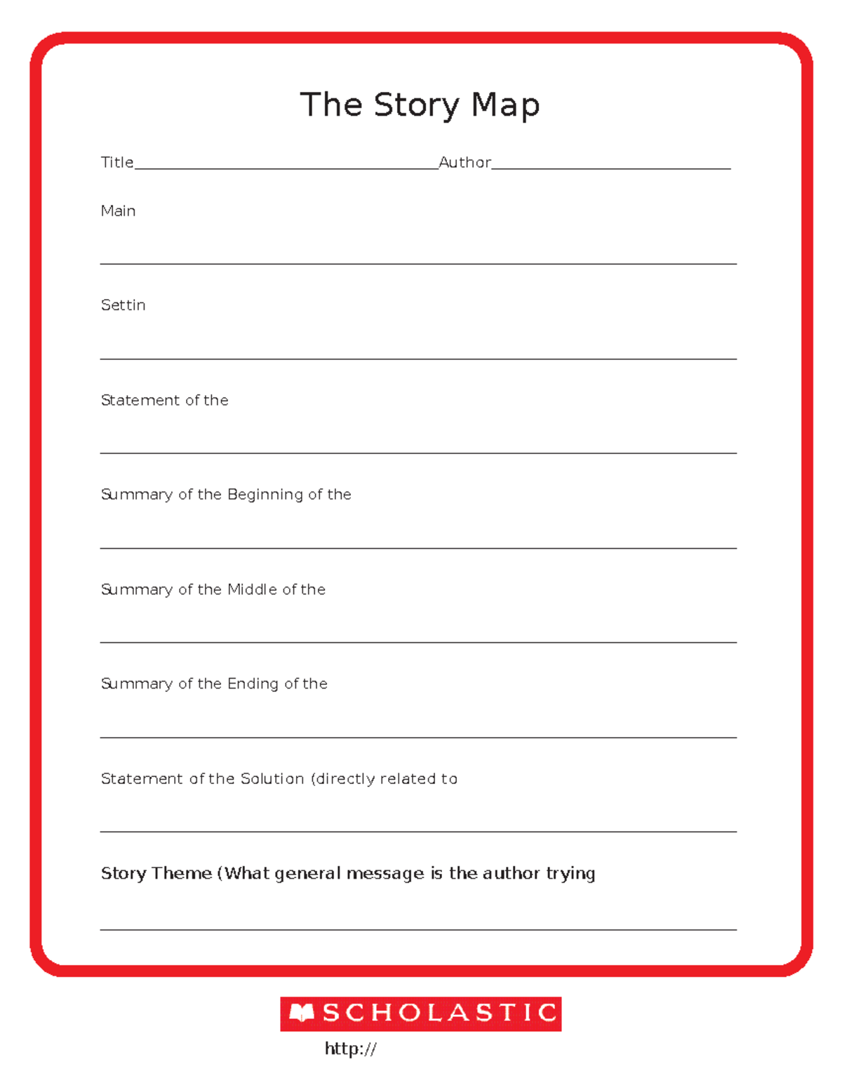 Story map template 12 - English Quiz Bee - The Story Map Title Author ...
