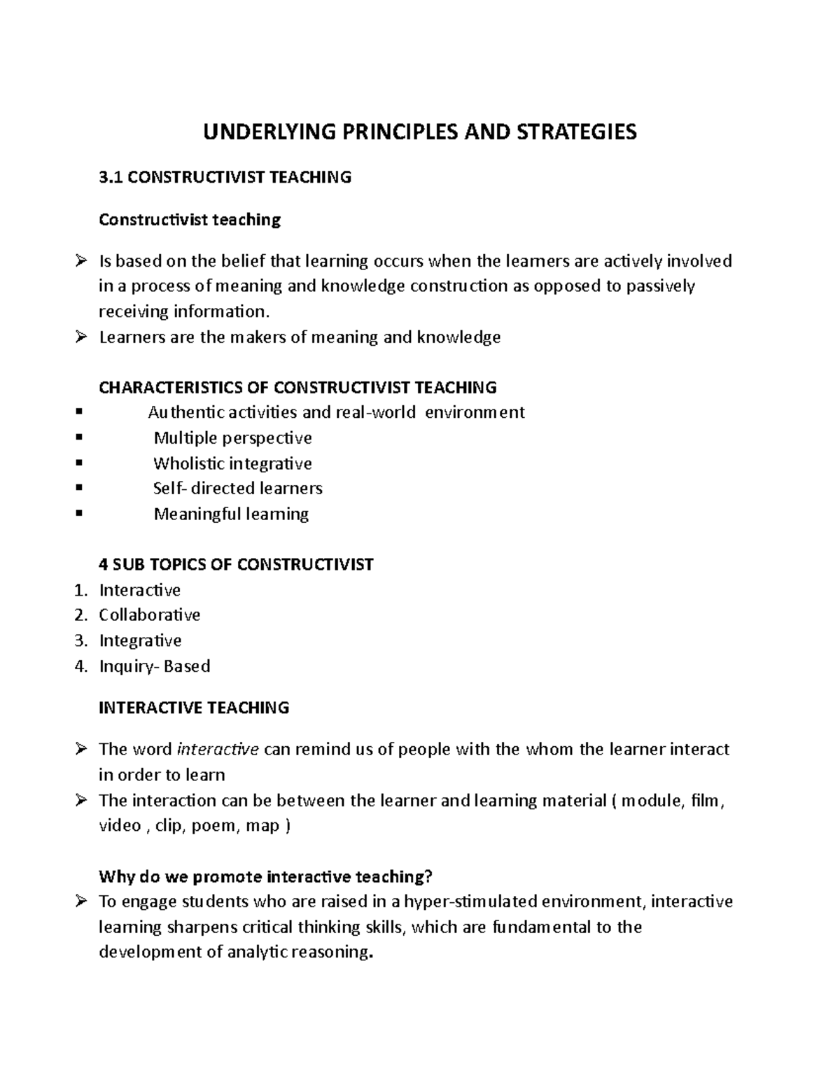 Underlying Principles AND Strategies - UNDERLYING PRINCIPLES AND ...