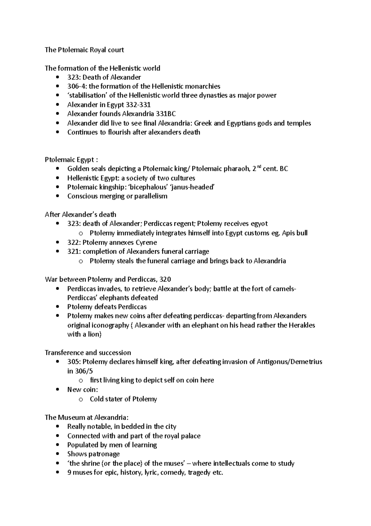 The Ptolemaic Royal court - BC Hellenistic Egypt: a society of two ...