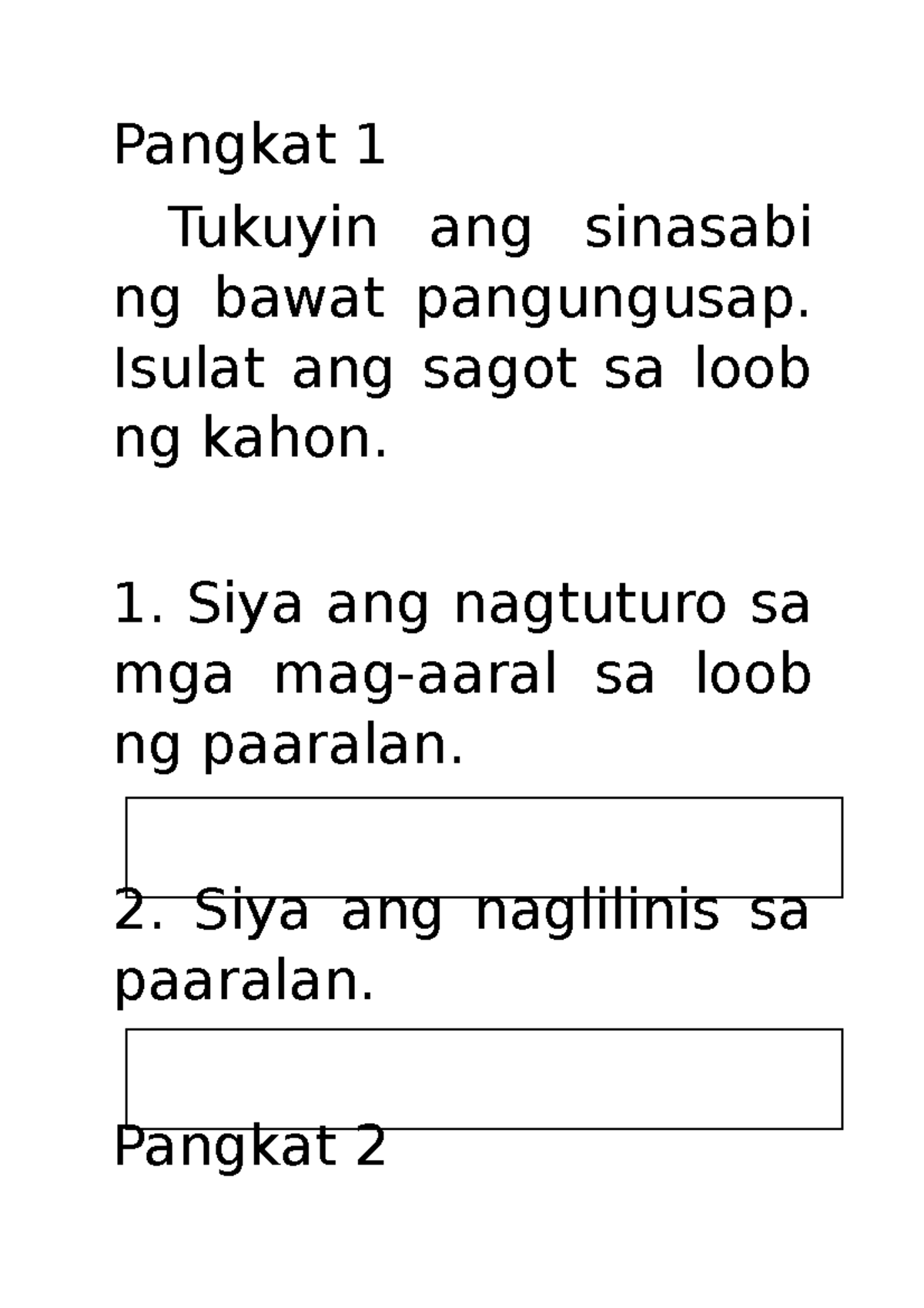 Pagpapangkat-AP - activities for groupings - Pangkat 1 Tukuyin ang ...