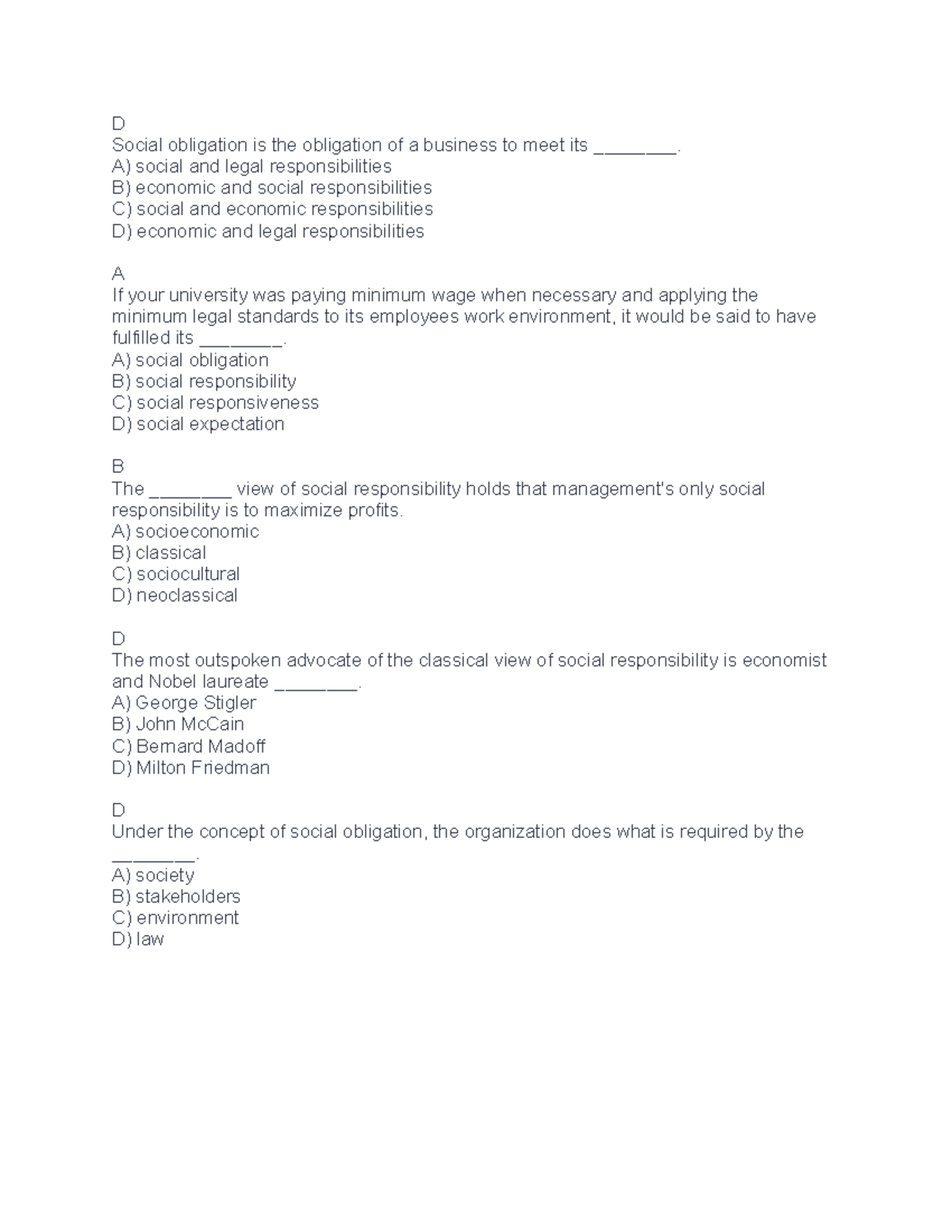 Robbins mgmt10 tb 01 contemporary management test bank - D Social ...