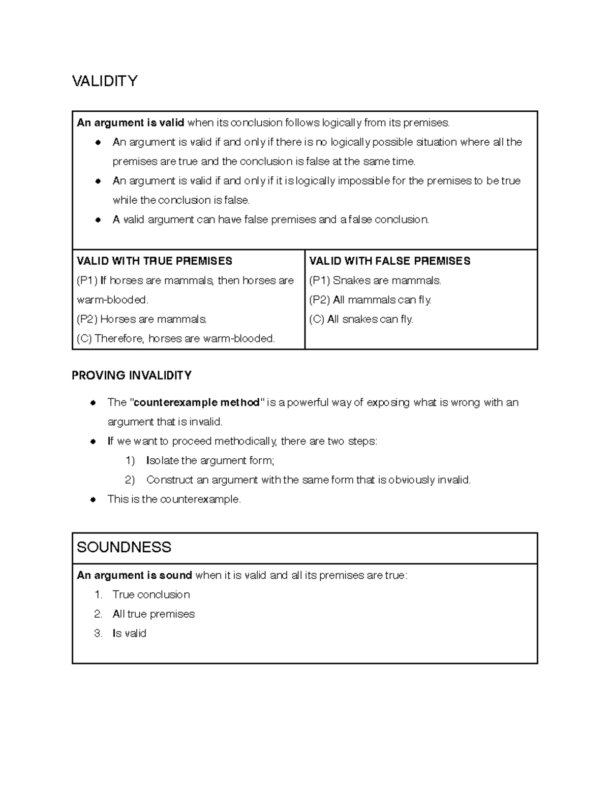 Lesson 3 validity and soundness - VALIDITY PROVING INVALIDITY The "counterexample - Studocu