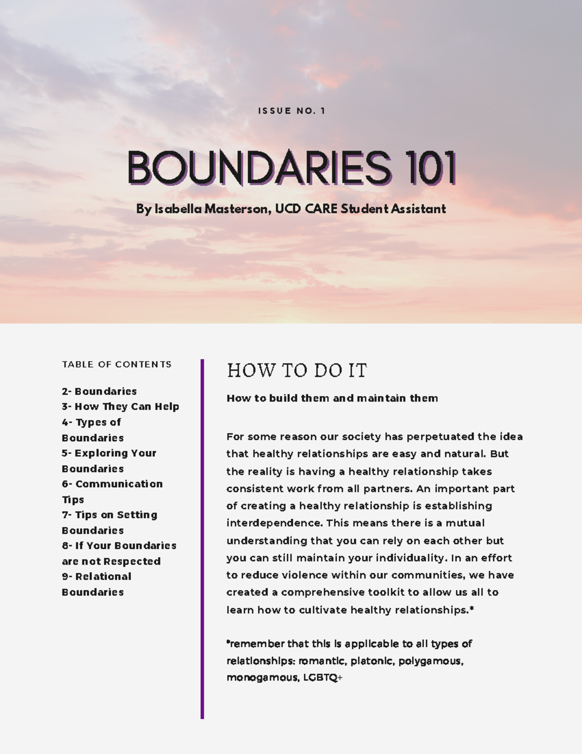 Boundary Setting Toolkit - BOUNDARIES 101BOUNDARIES 101 I S S U E N O ...