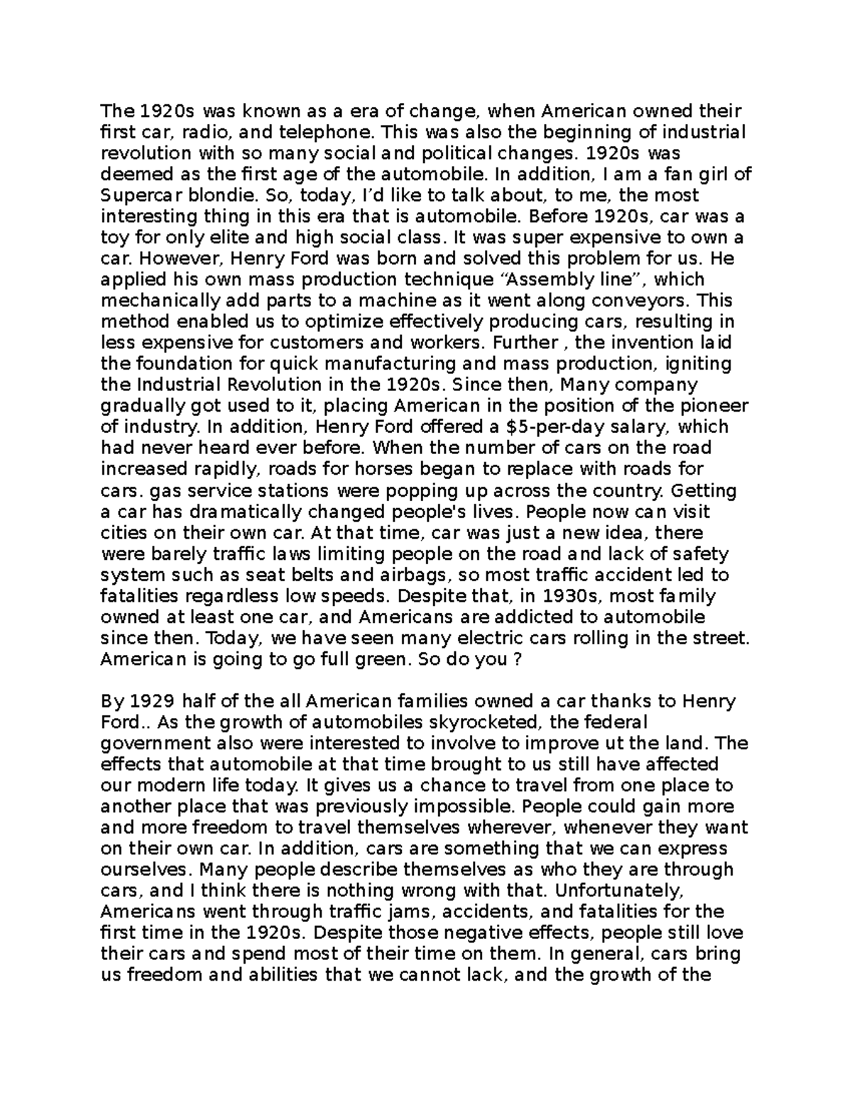 The 1920s was known as a era of change - This was also the beginning of ...