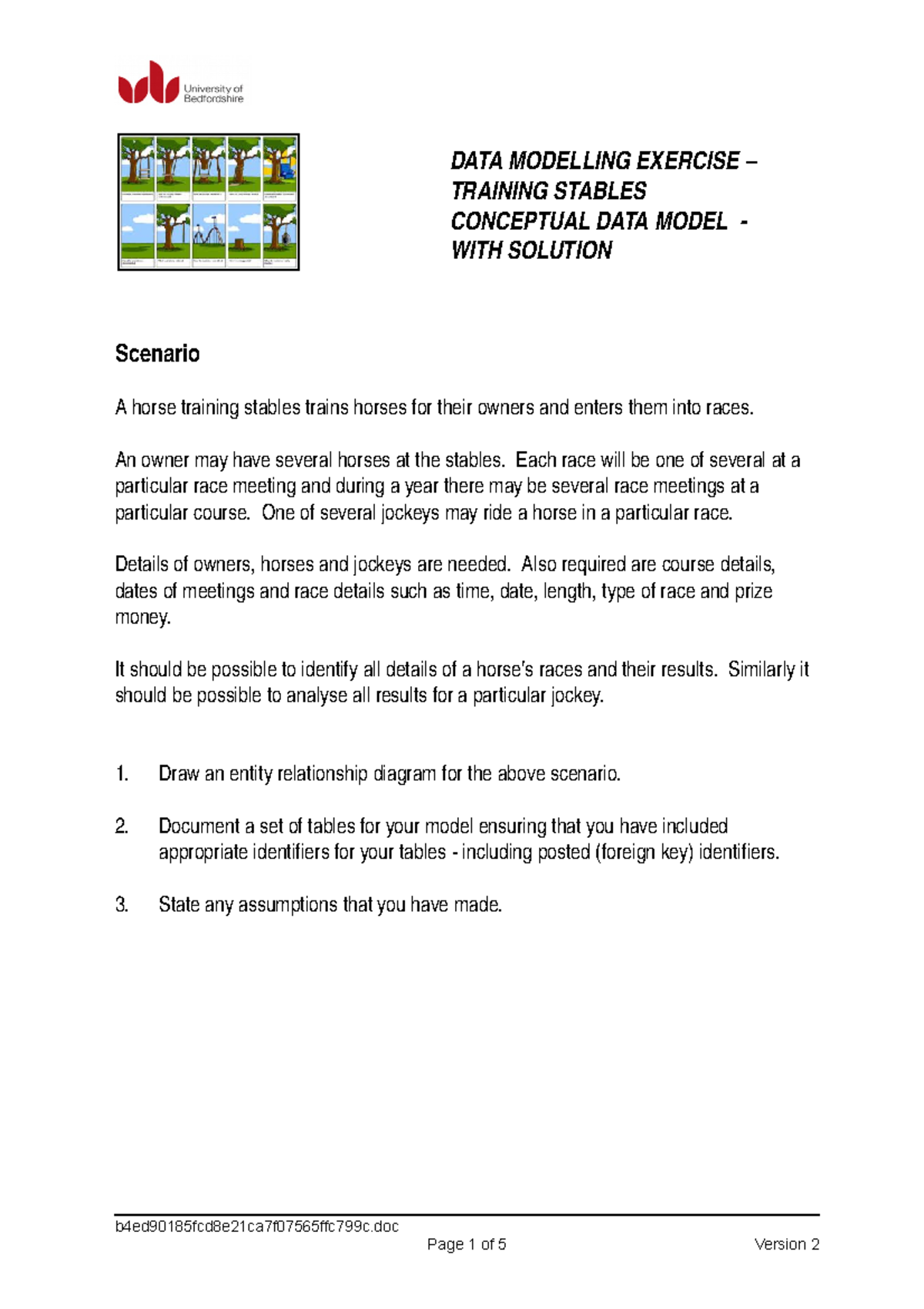 CIS017-1 - Data Modelling Scenario - Training Stables Conceptual Data Model - Solution(1) - DATA ...