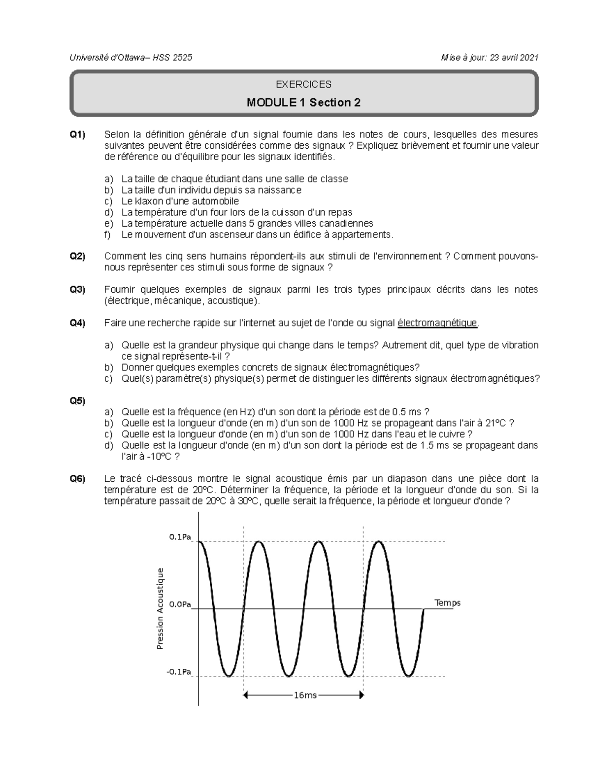 Exercices-module 1 section 2 - Université d’Ottawa– HSS 2525 Mise à jour: 23 avril 20 21 Q1 ...