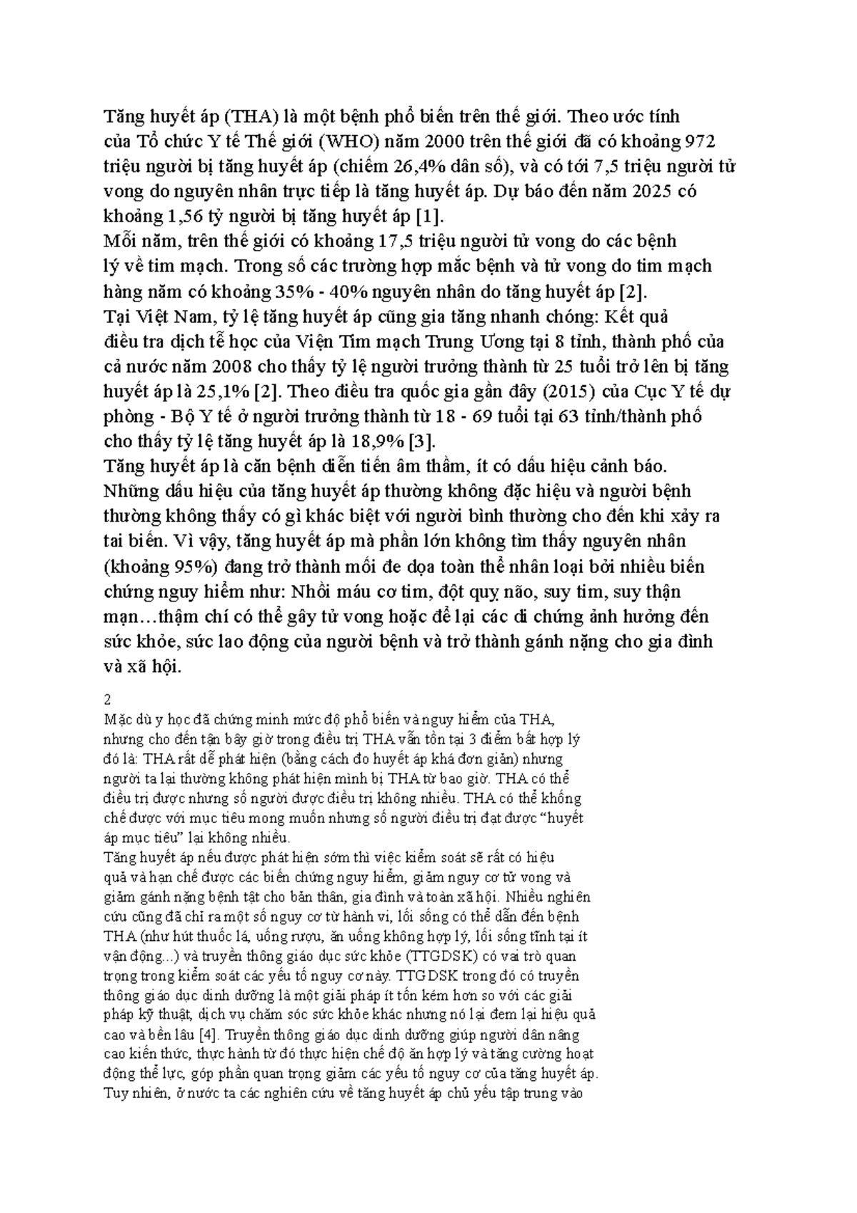 Document-1 - Ddd - Tăng huyết áp (THA) là một bệnh phổ biến trên thế giới. Theo ước tính của Tổ ...