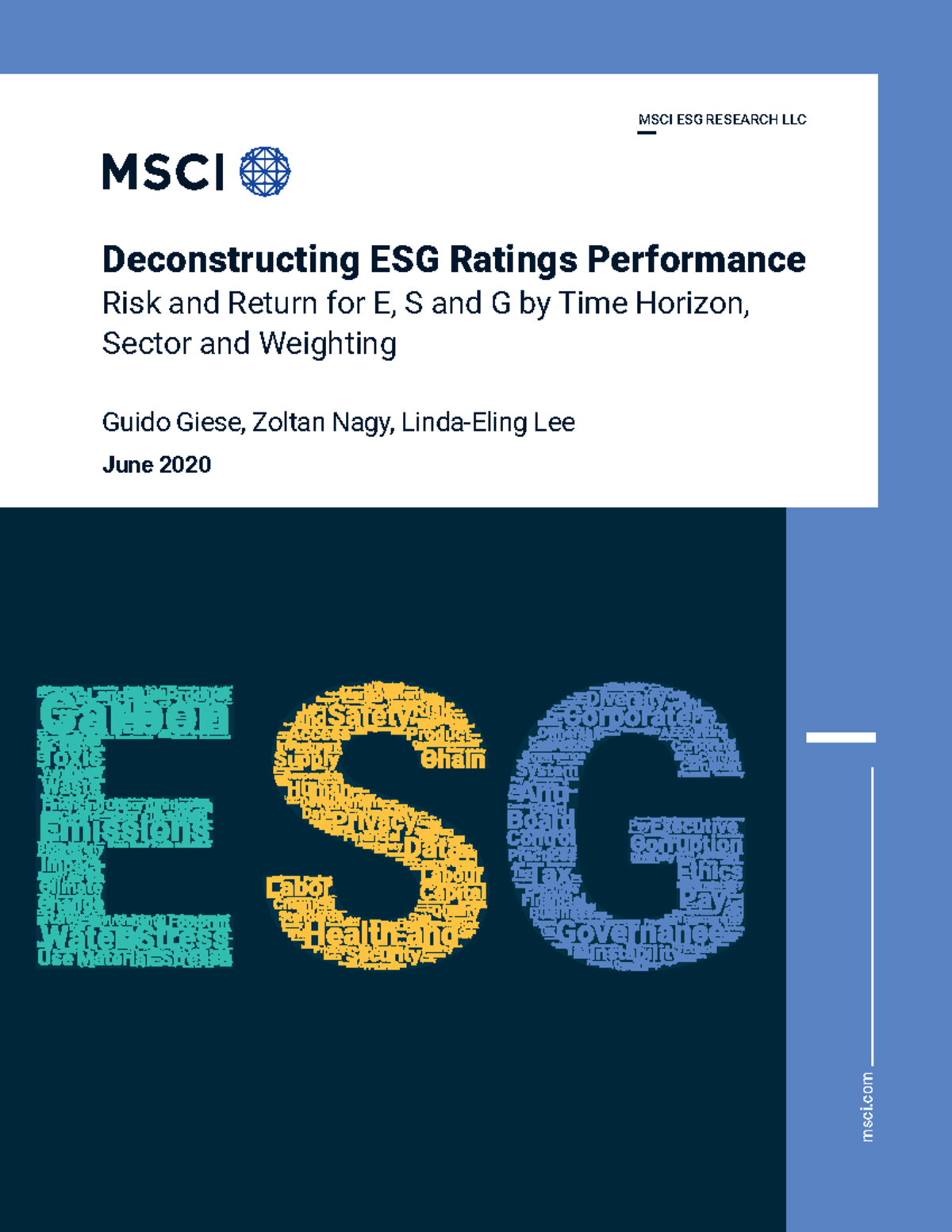 Deconstructing ESG Ratings Performance - 1 msci msci Deconstructing ESG Ratings Performance Risk ...
