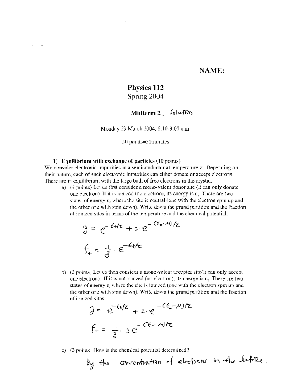 Physics 112 sp2004 mt2 Sadoulet soln - Tiếng anh B2 - Studocu
