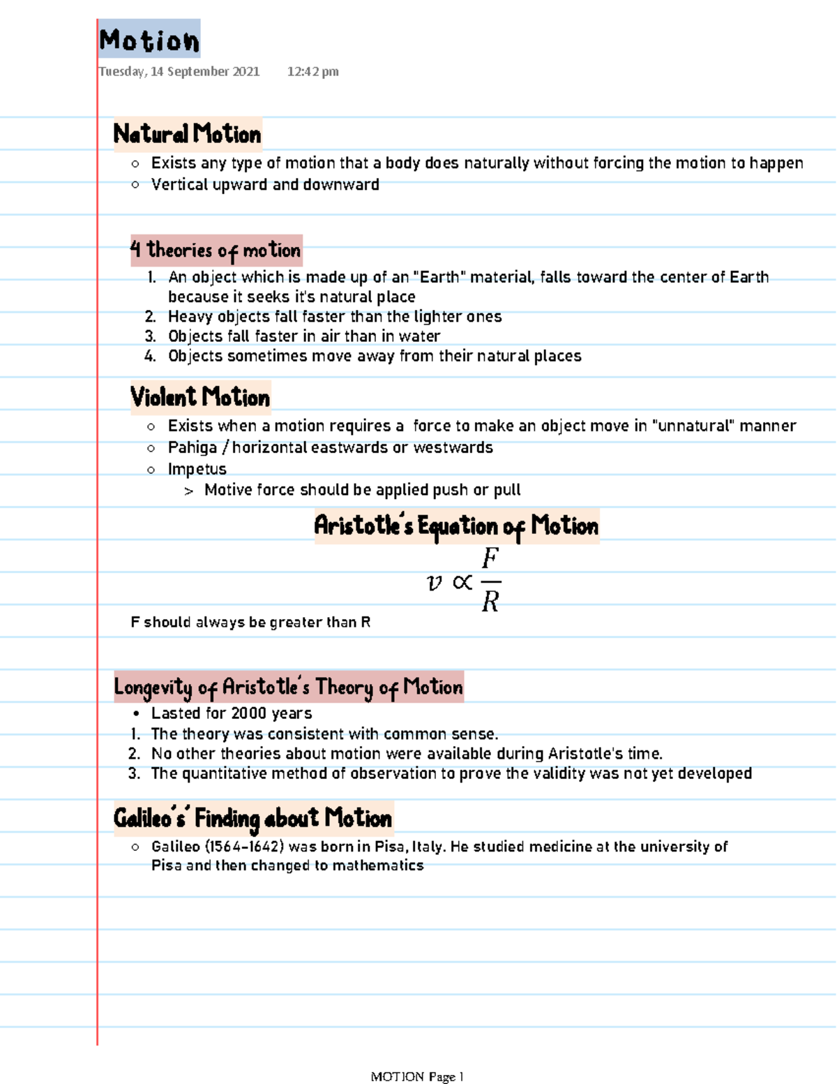 Motion - Natural Motion Exists any type of motion that a body does ...