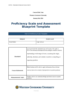 Course D184 Task 1 - D184 Task 1 - Course D184, Task 1 Western ...
