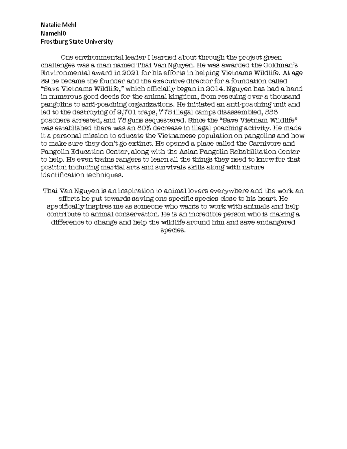 day26 greener 2021 - Natalie Mehl Namehl Frostburg State University One ...