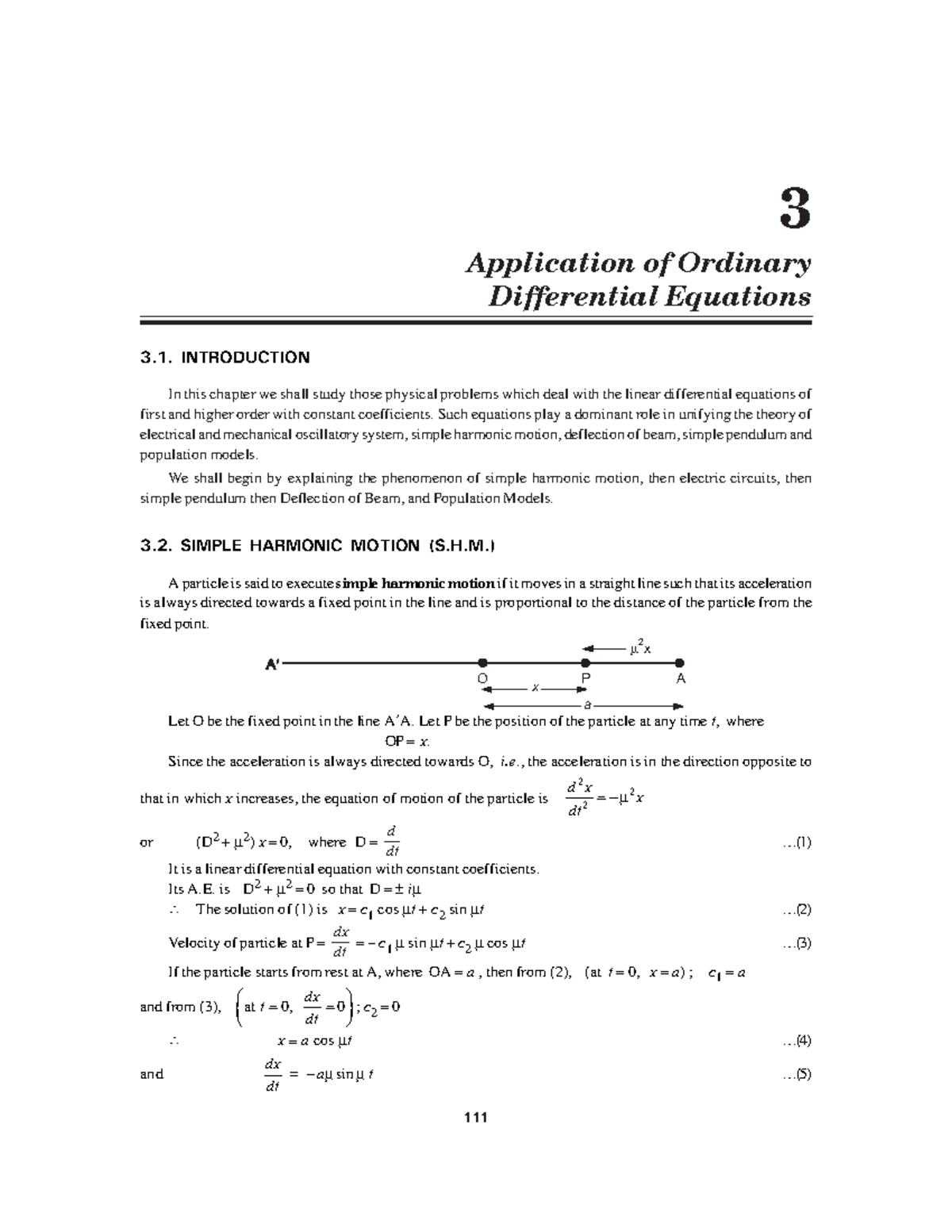 Applications of Ordinary Differential Equations - 111 3 Application of ...