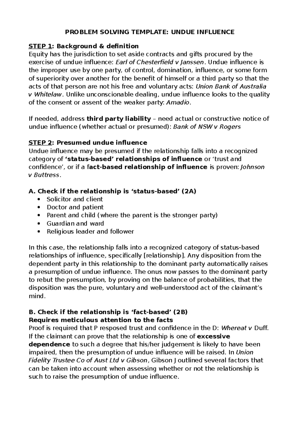 Equity-Trusts-Problem-Solving-Templates 2014 - PROBLEM SOLVING TEMPLATE ...