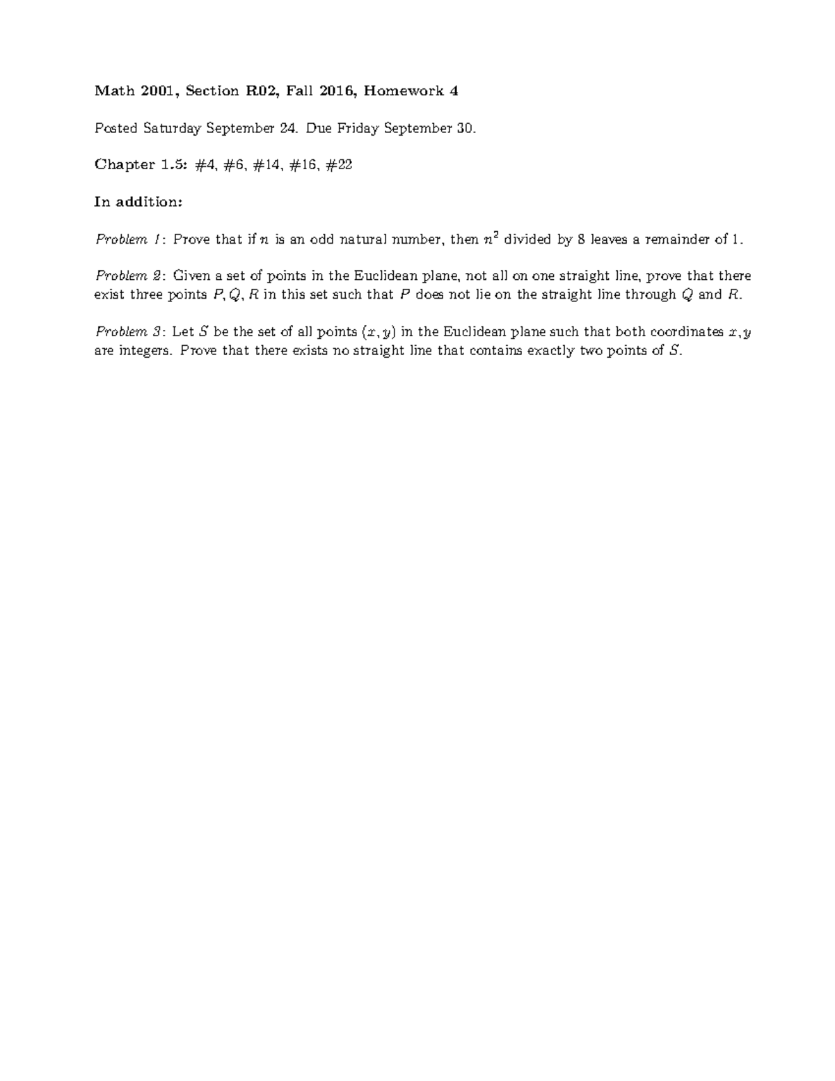 HW4, q + a - Homework assignment 4 - Math 2001, Section R02, Fall 2016 ...