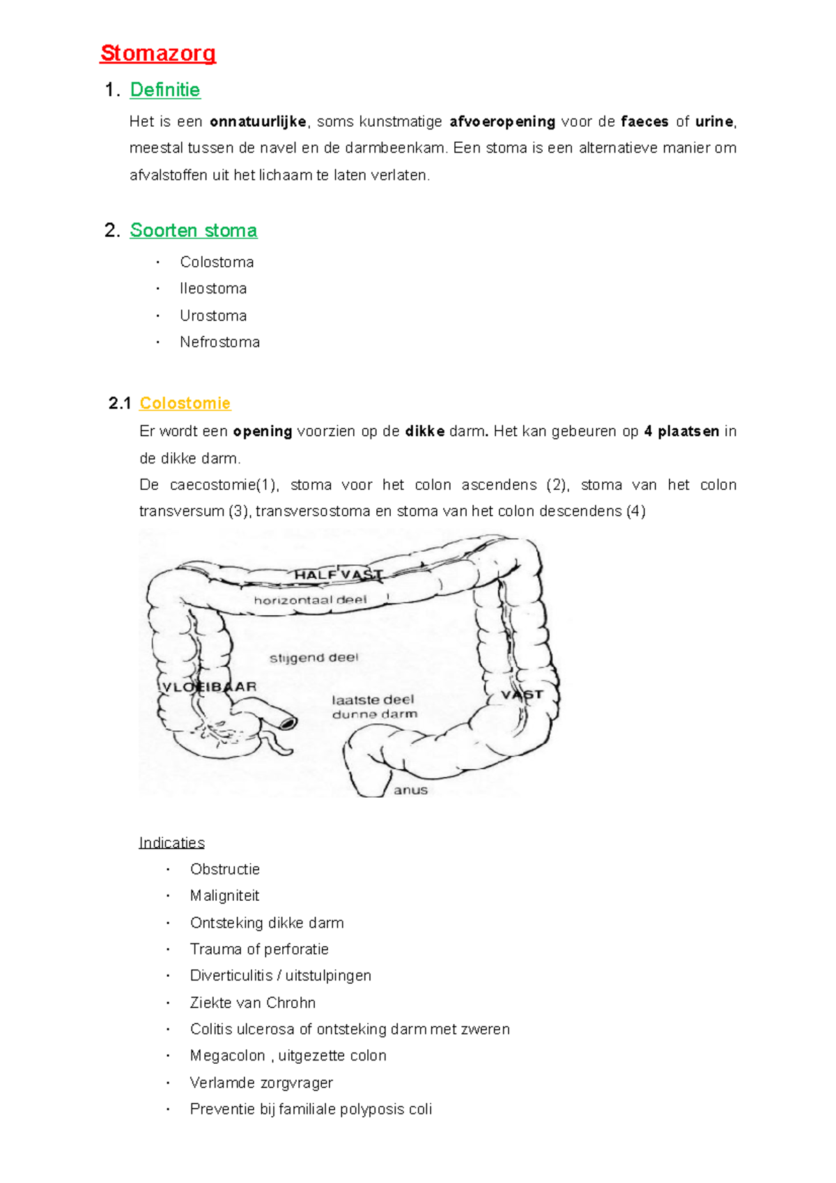 Stomazorg - Summary Pathologie, verpleegkunde en diagnostiek ...