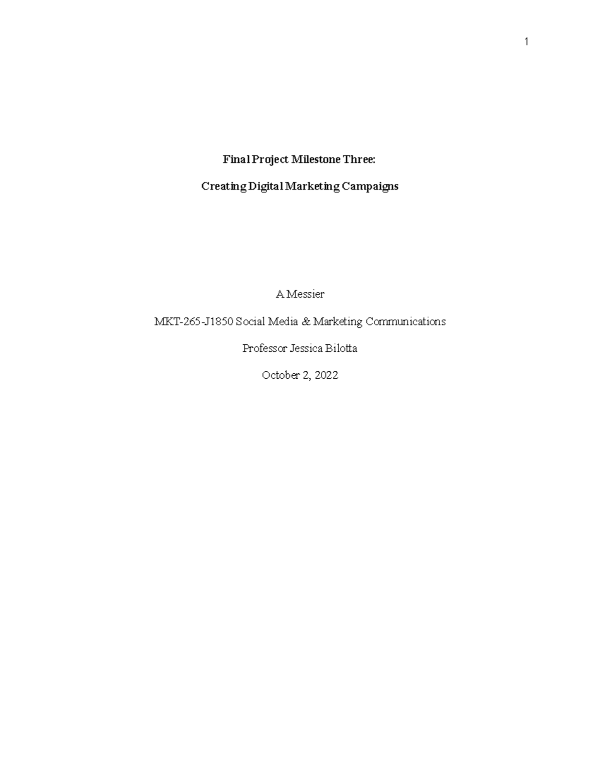 Final Project Milestone Three Social Media Platforms And Evaluating Digital Marketing Campaigns