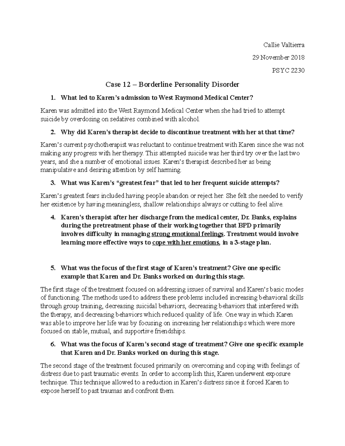 Case 12 – Borderline Personality Disorder - Callie Valtierra 29 ...