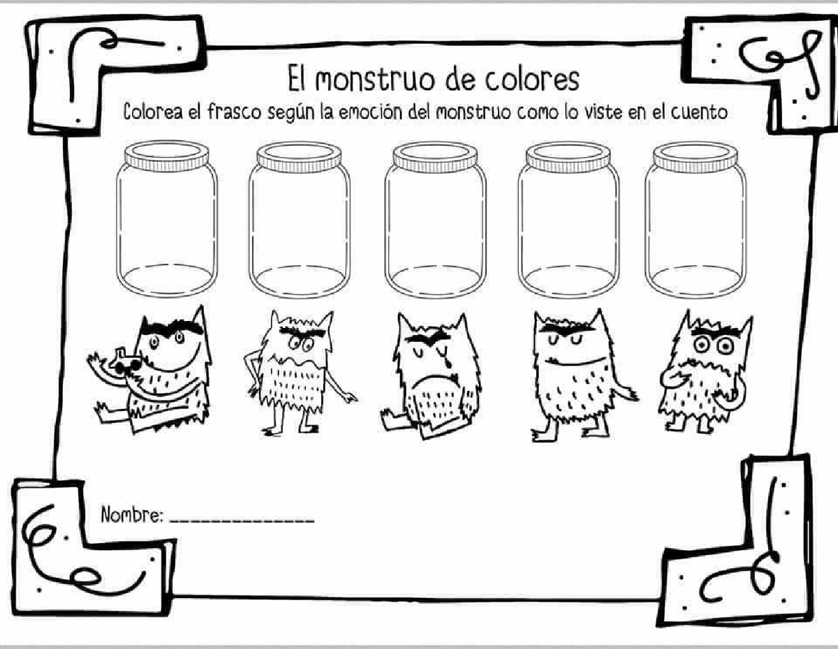 Actividades monstruo de colores - PSICOLOGIA - Studocu