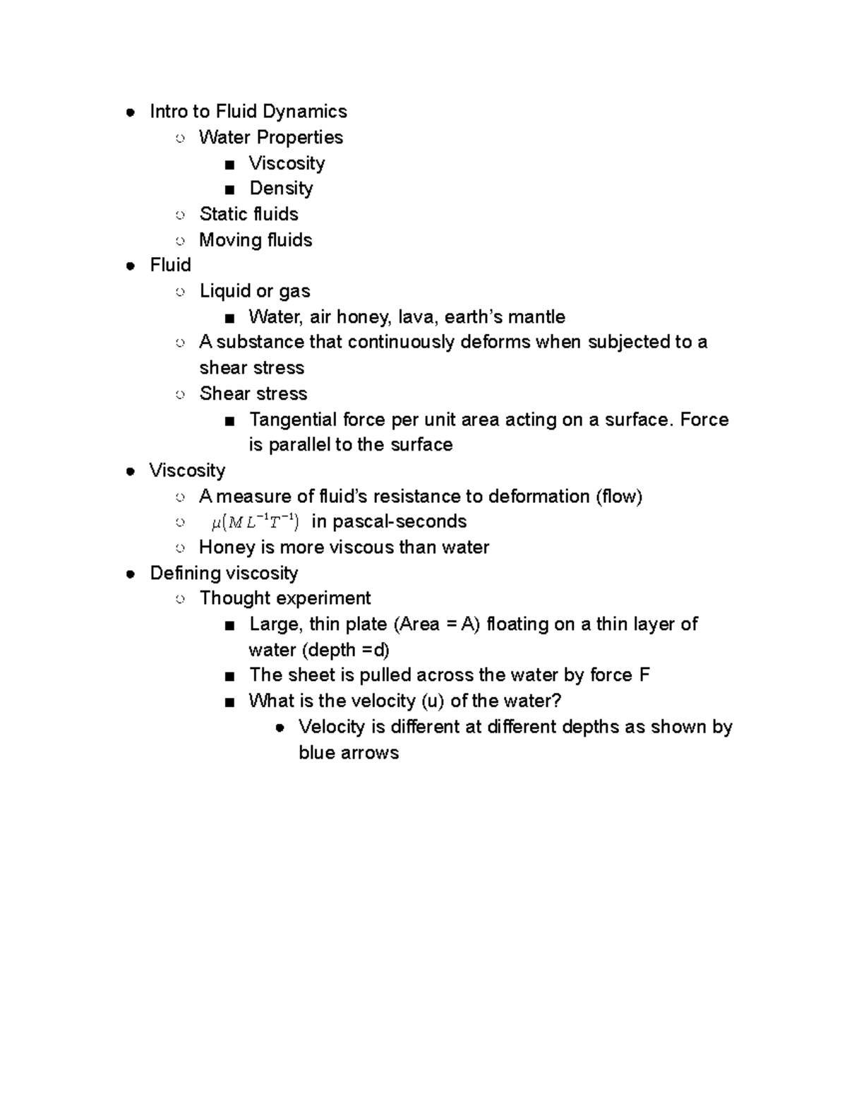 Fluid Dynamics 2 1 21 - Intro to Fluid Dynamics Water Properties ...