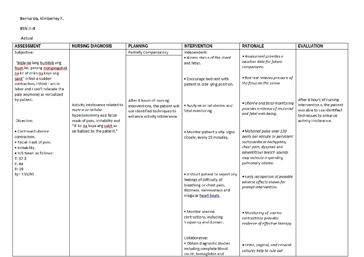 Case study 115 ncp actualnursing care plans for the said case studies ...