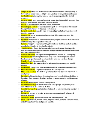 Ch. 5 - Vocab - o Anticipatory Socialization: the way we prepare for ...