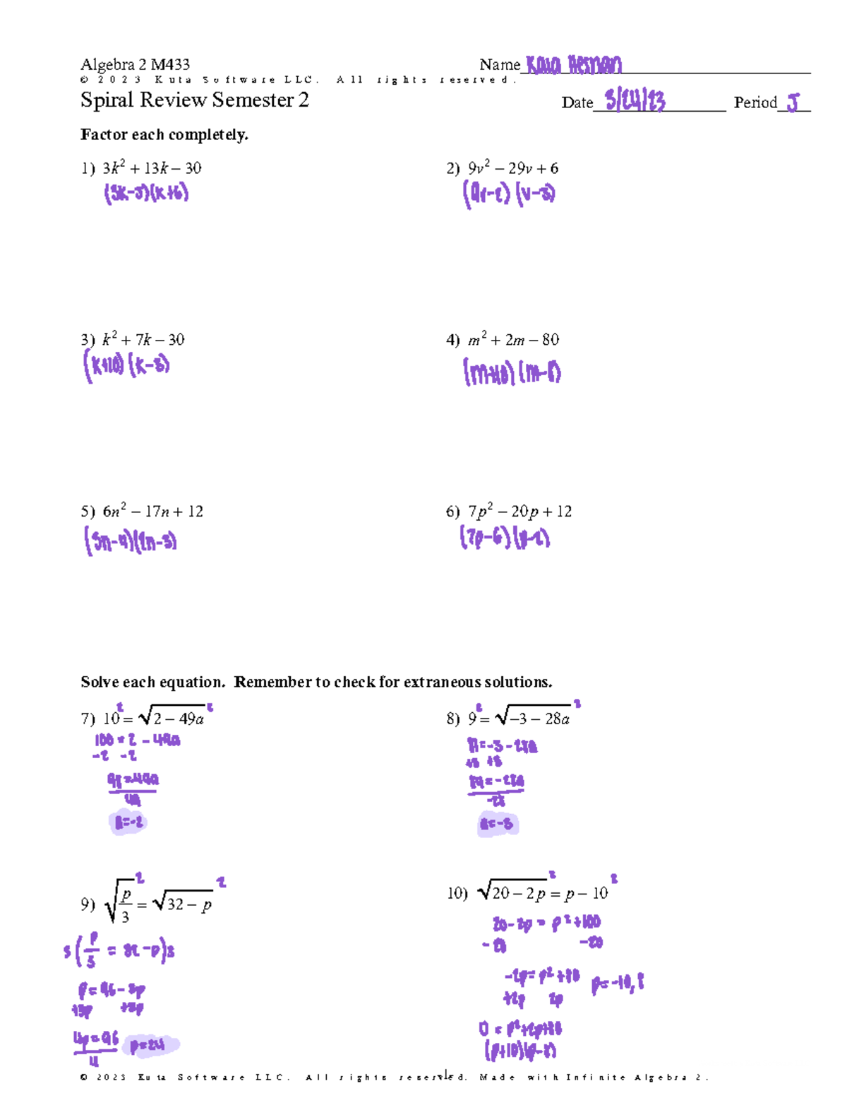 Download 8105061 - Math notes for extended Algebra - ©f k 2 h 0 _ 2 q 3 ...