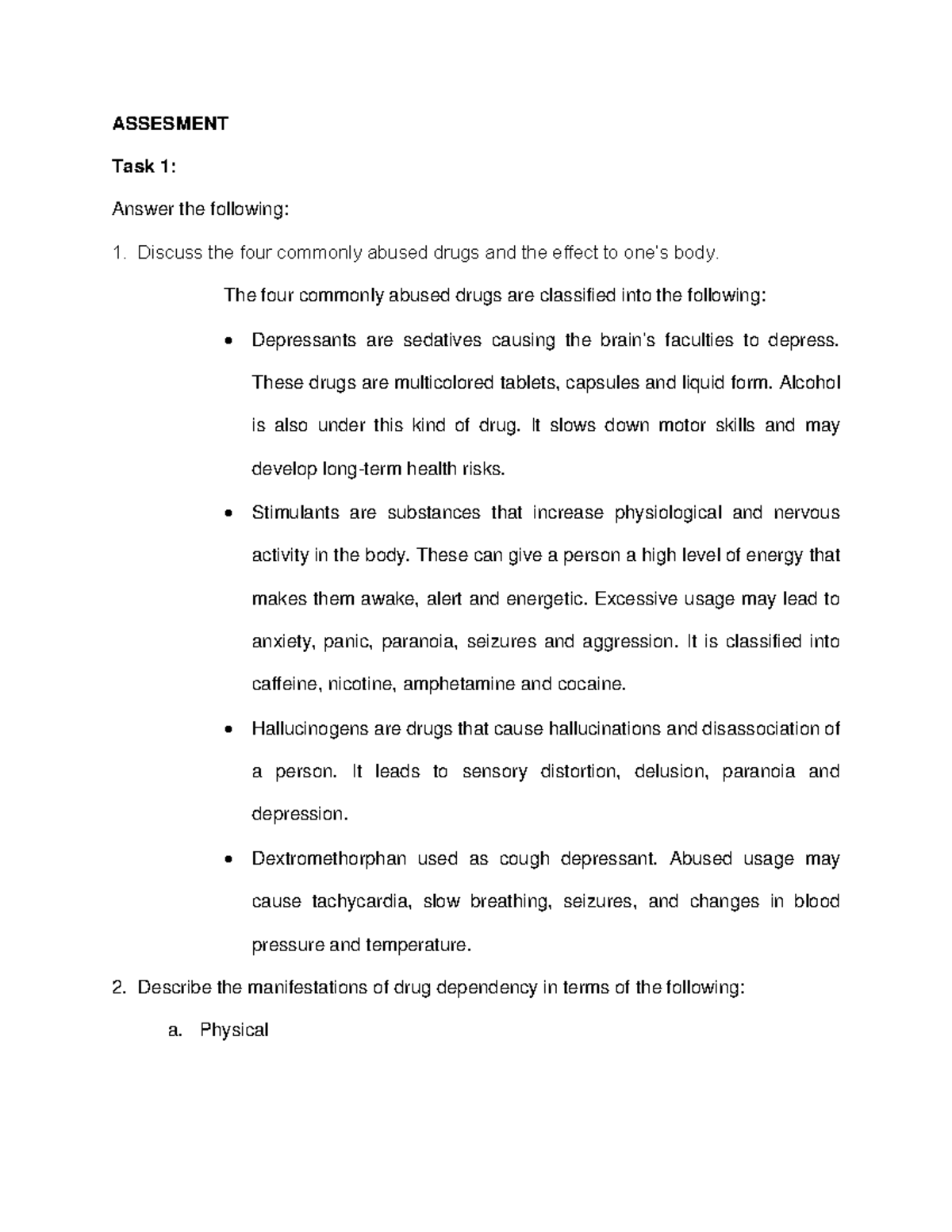 Module 4 Assesment in Civil Welfare Training and Service - ASSESMENT ...