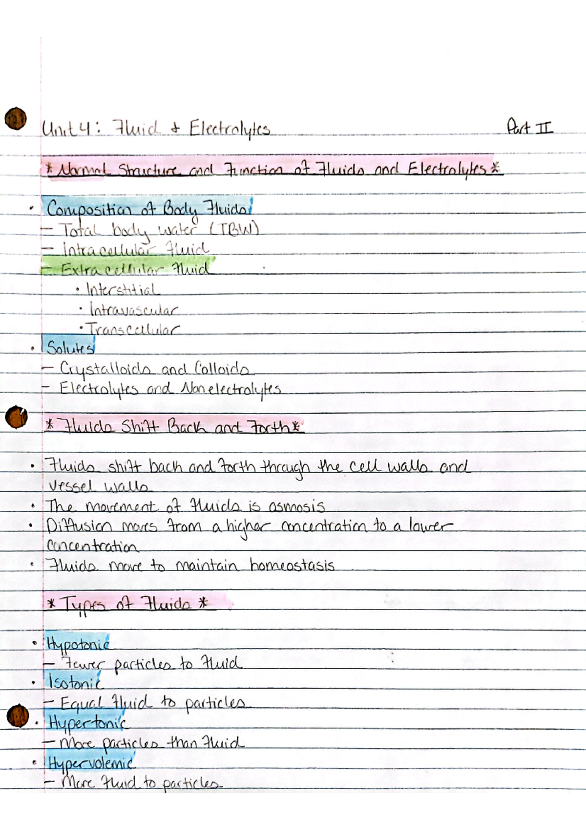 Fluid and electrolytes notes - NU-136 - Studocu