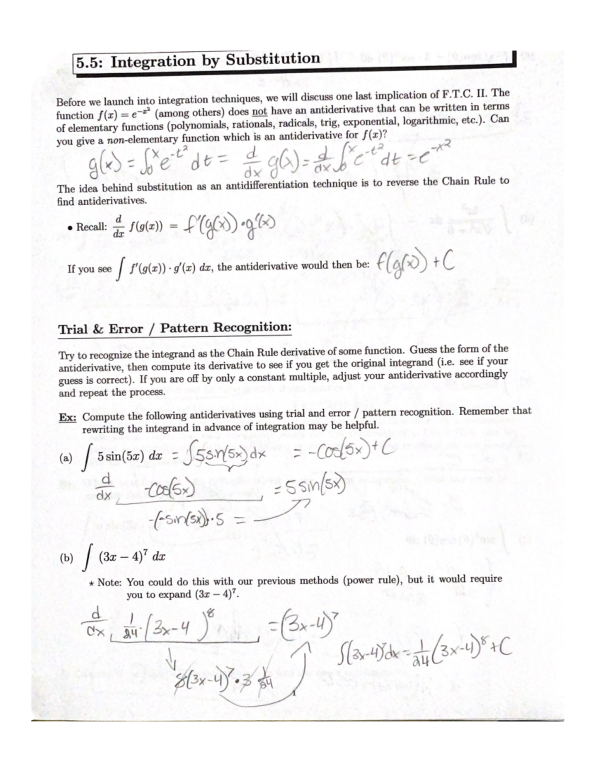 5.5 Integration by Substitution - MTH 191 - Studocu
