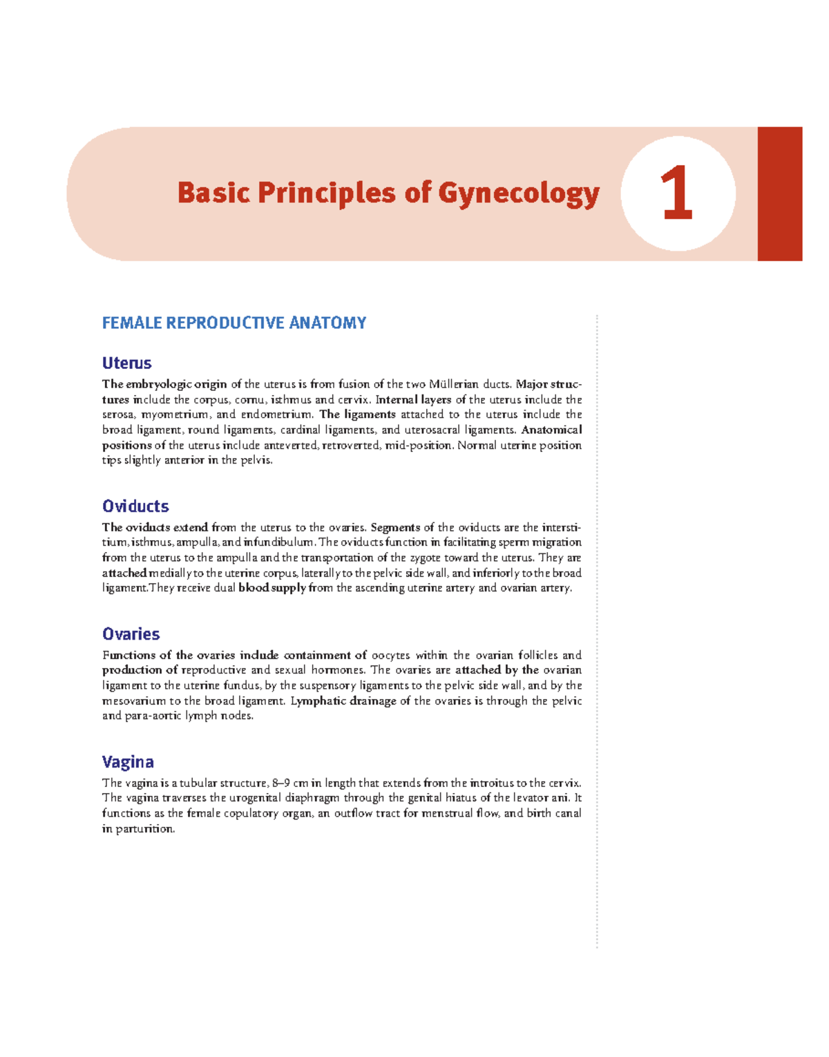 Gyn 1 - Gyn 1 - Basic Principles of Gynecology 1 FEMALE REPRODUCTIVE ...