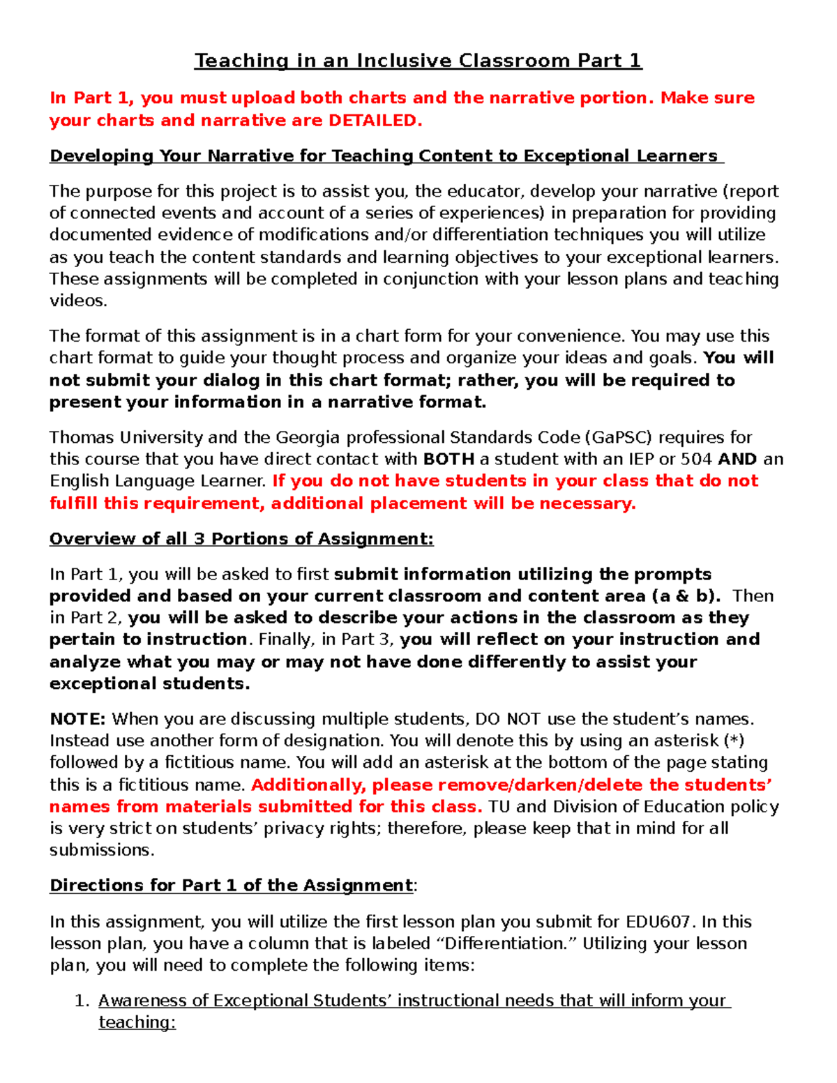 Prince Teaching in an Inclusive Classroom Part 1 - Teaching in an ...