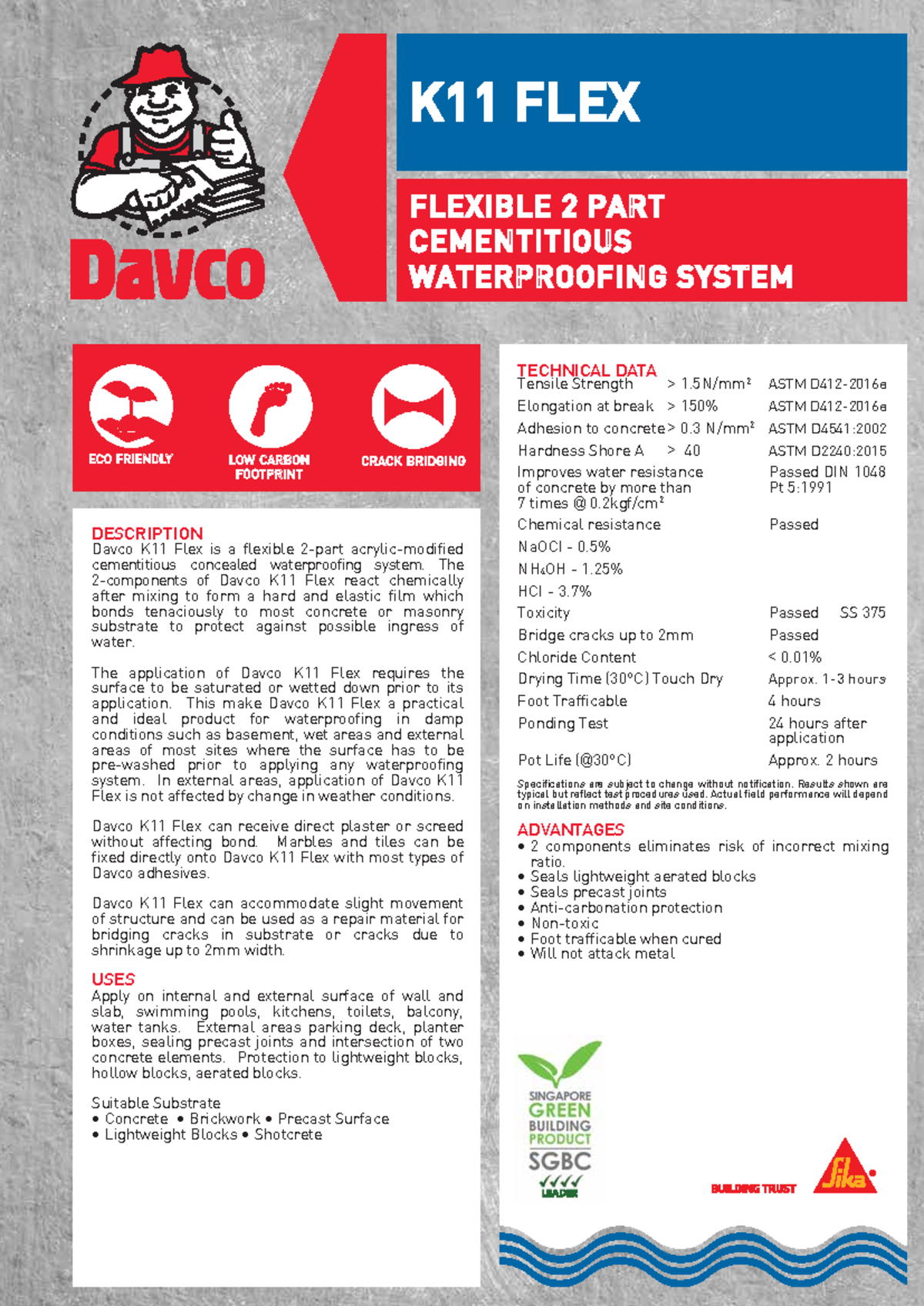 Davco K11 Flex Product Manual - DESCRIPTION Davco K11 Flex is a ...