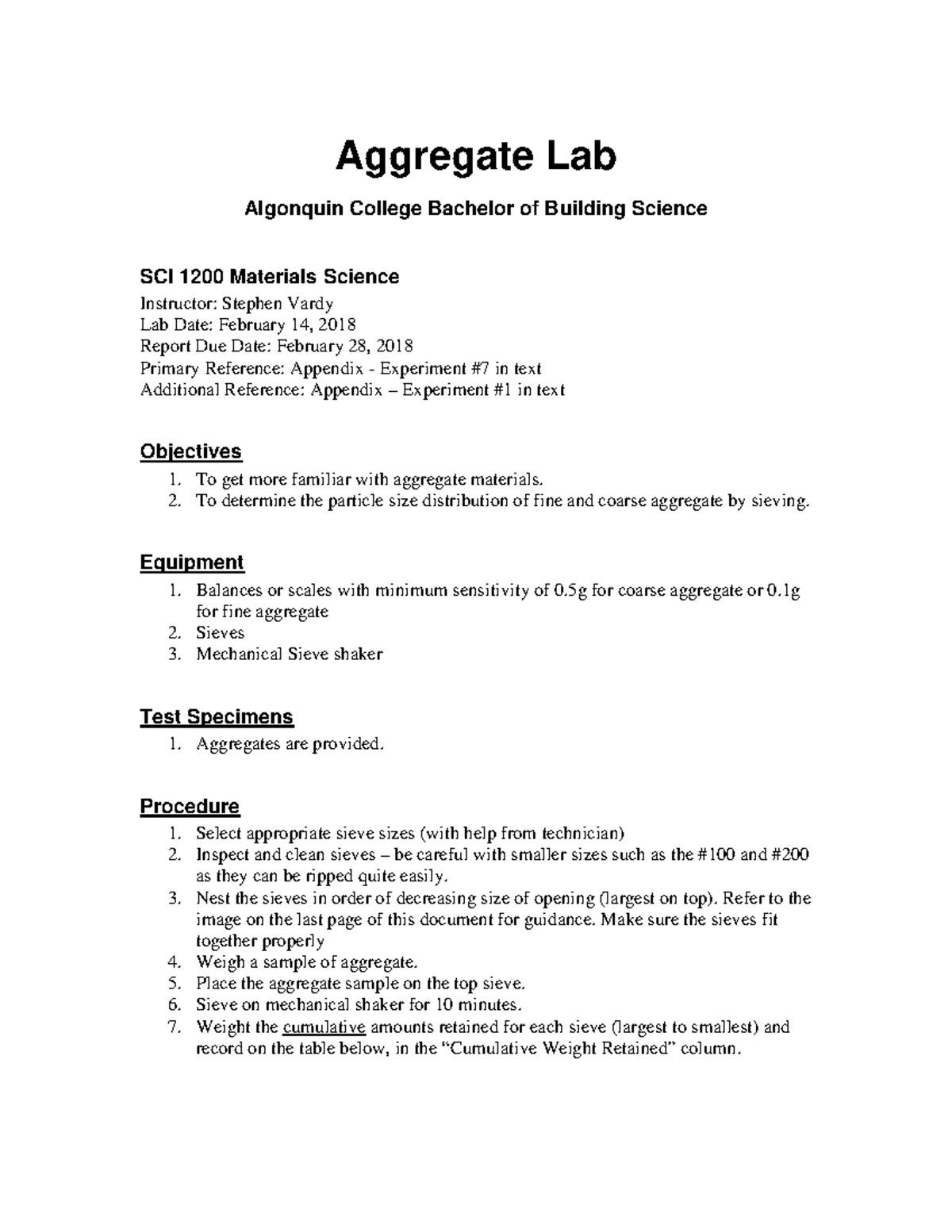SCI1200 Lab 3 - Aggregate Lab - Aggregate Lab Algonquin College ...