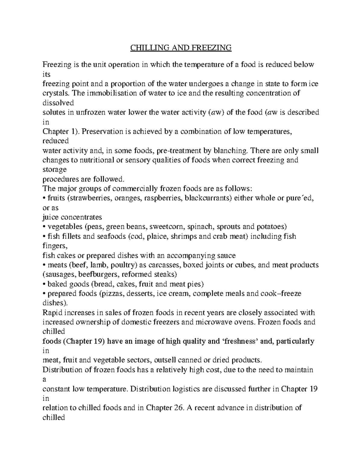 8-Freezing - CHILLING AND FREEZING Freezing is the unit operation in ...