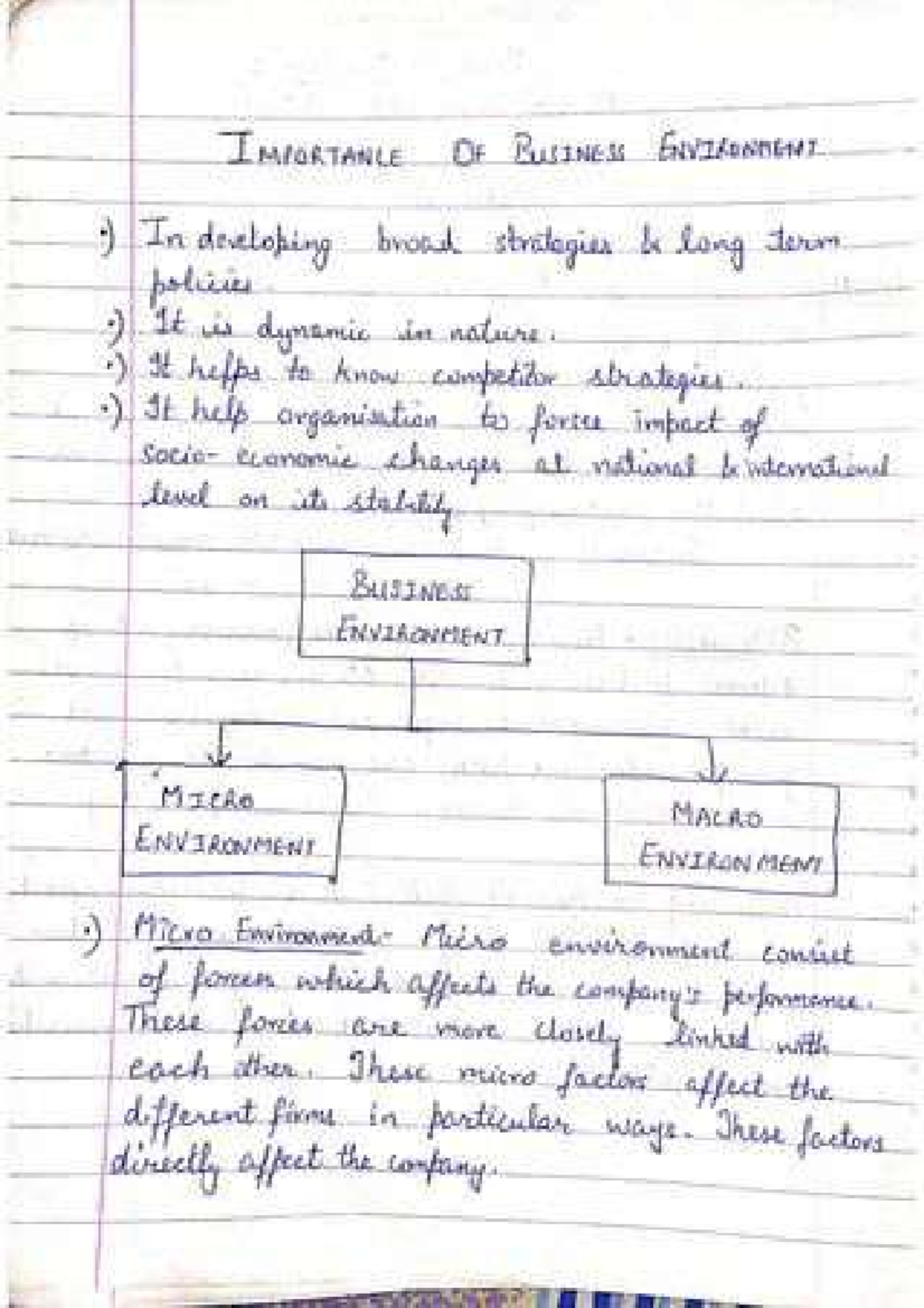 Business environment bcom hand written notes by ritish bedi rvirgo 2 ...