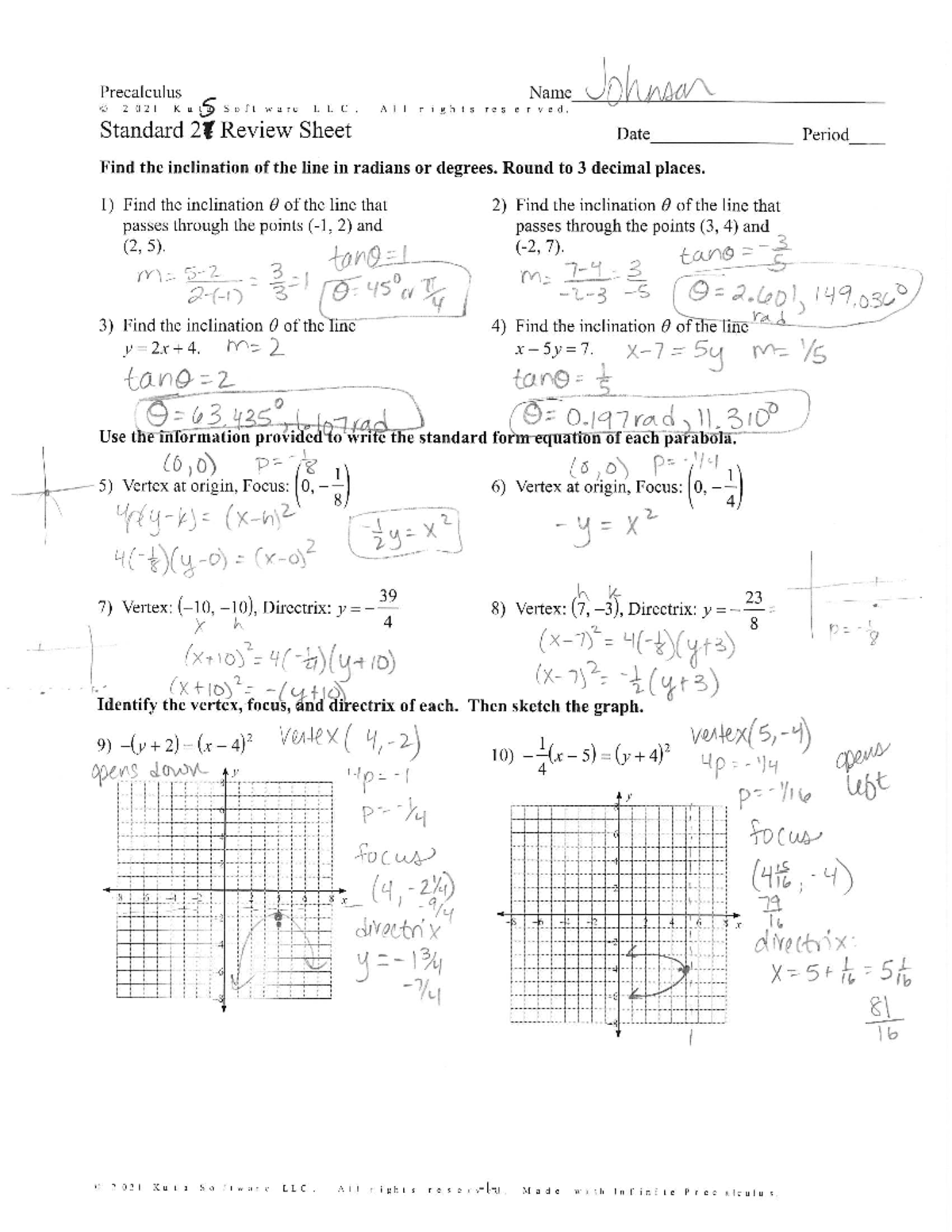 Standard+25+Review+Sheet+Solutions - Precalculus Name J N h LMNN © 2021 ...