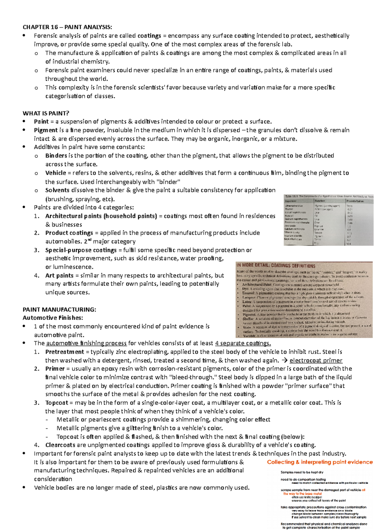 Chapter 16 Paint Analysis - CHAPTER 16 – PAINT ANALYSIS: Forensic ...