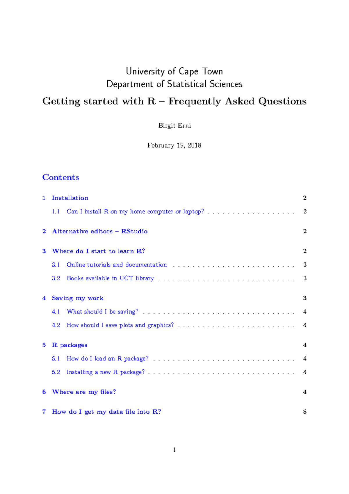 Getting started with R - FAQ - University of Cape Town Department of ...