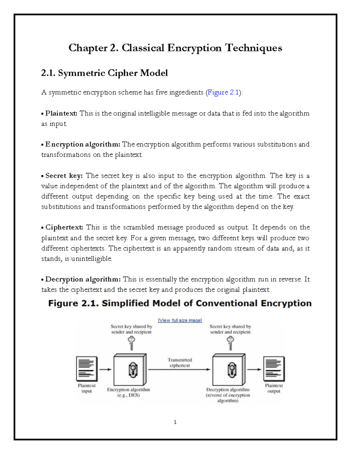 Chapter 2 - classical encryption techniques - Chapter 2. Classical Encryption Techniques 2 ...