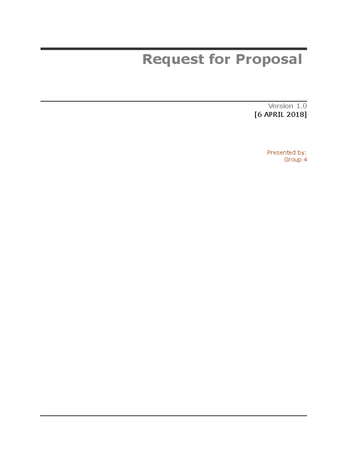 Procurement Management - Request for Proposal Version 1. [6 APRIL 2018 ...