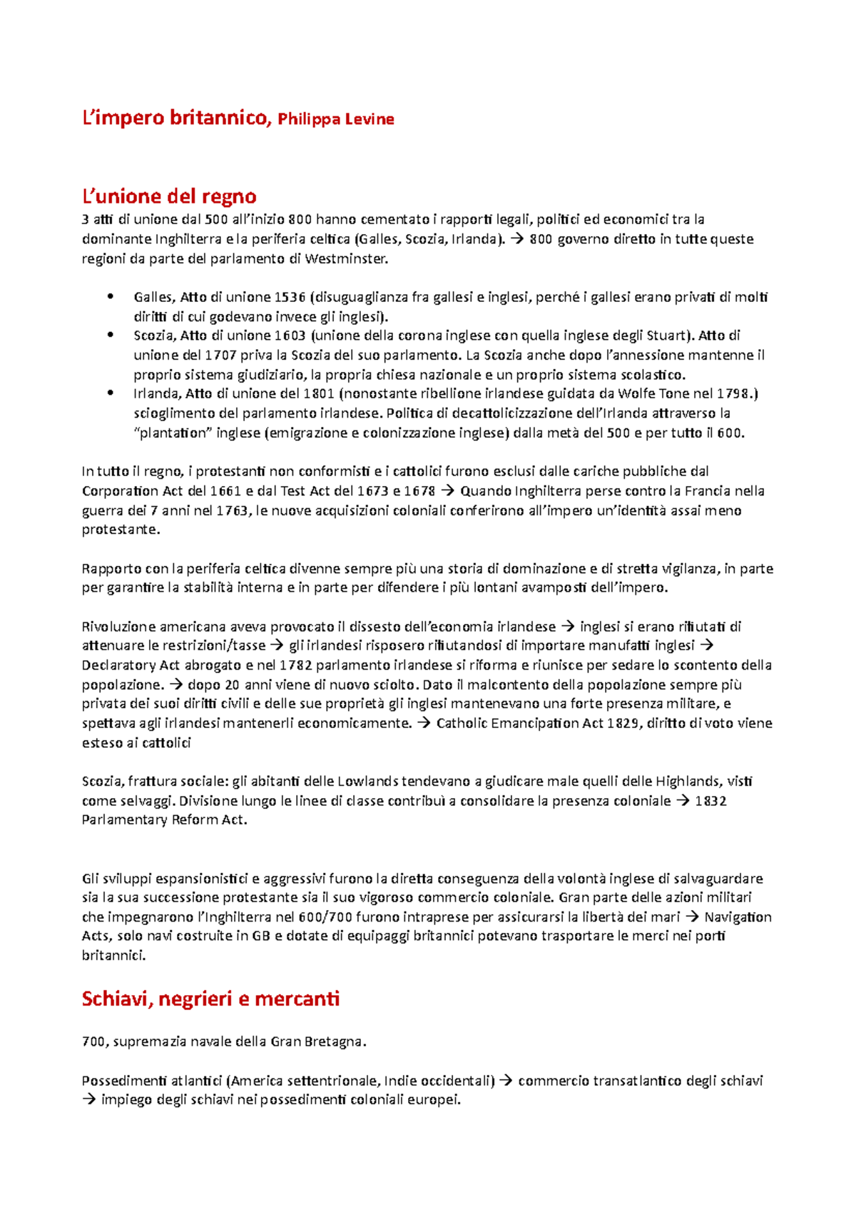 L’impero britannico - L’impero britannico, Philippa Levine L’unione del ...