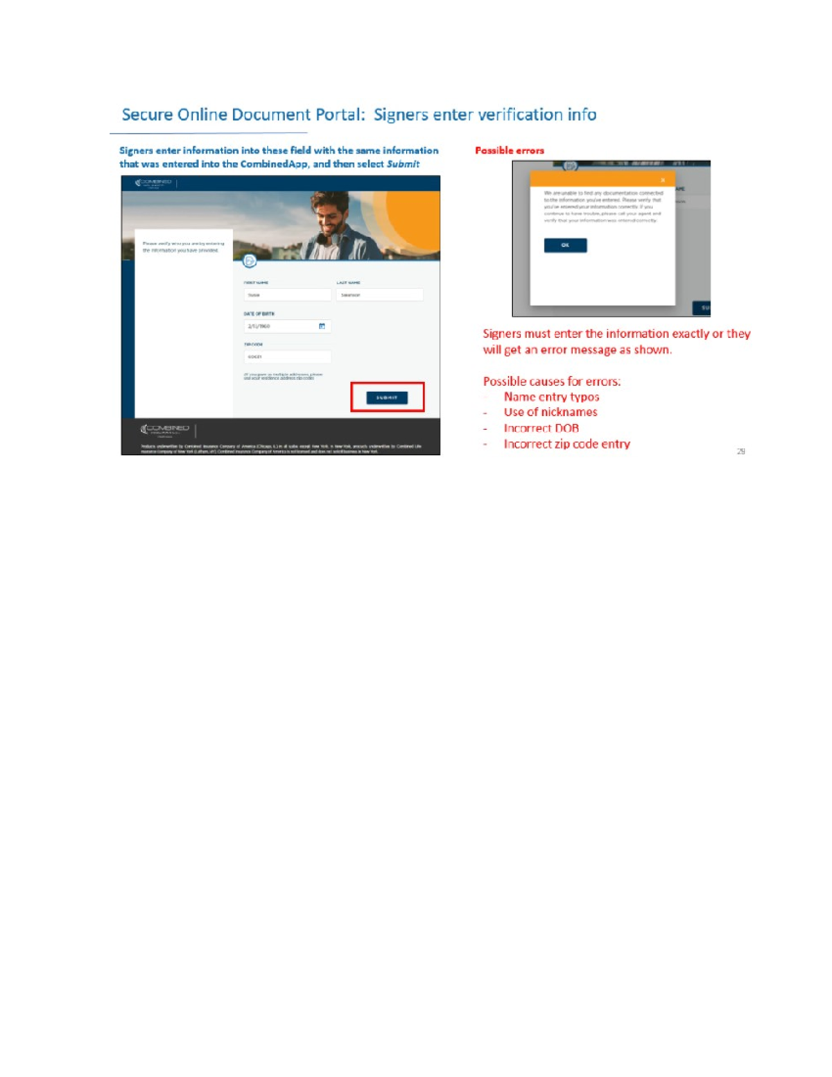 Document 4 - Pdf - Secure Online Document Portal: Signers enter verification info Signers enter ...