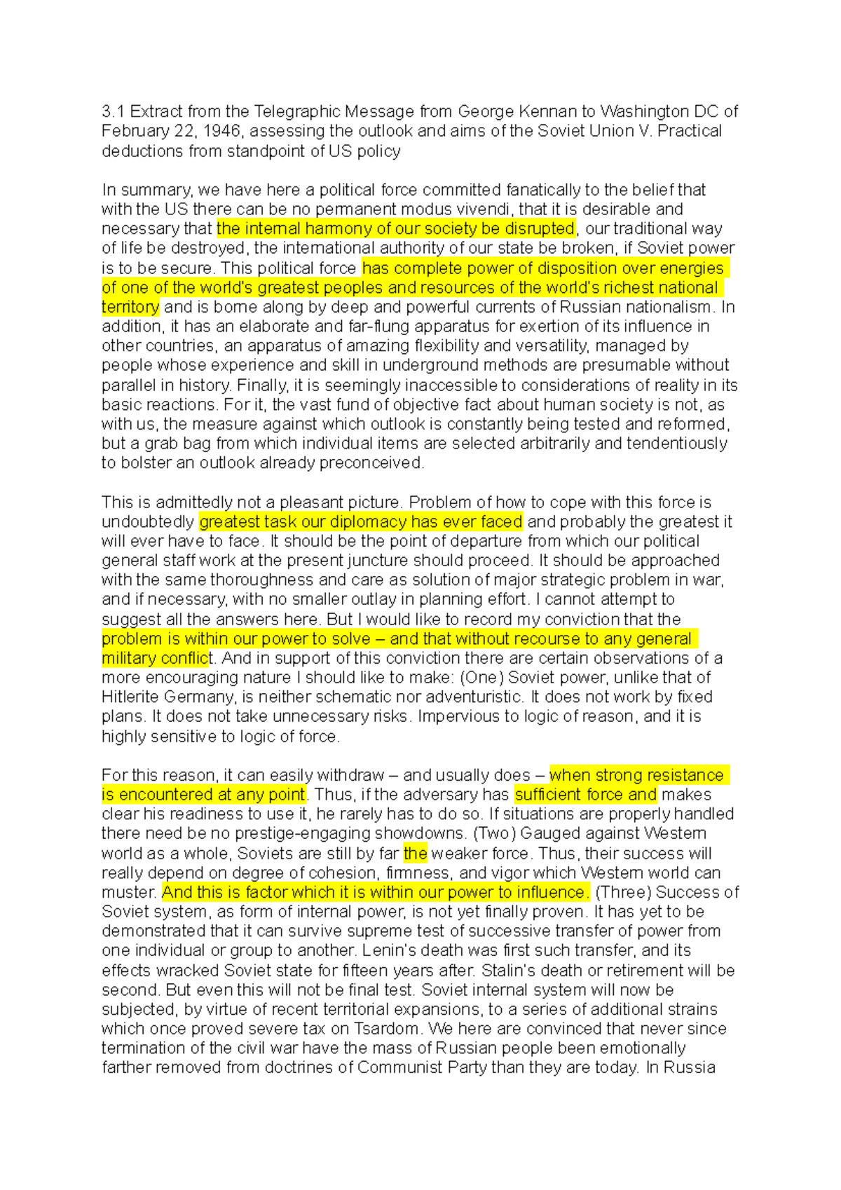 3 - Medieval History notes - 3 Extract from the Telegraphic Message ...